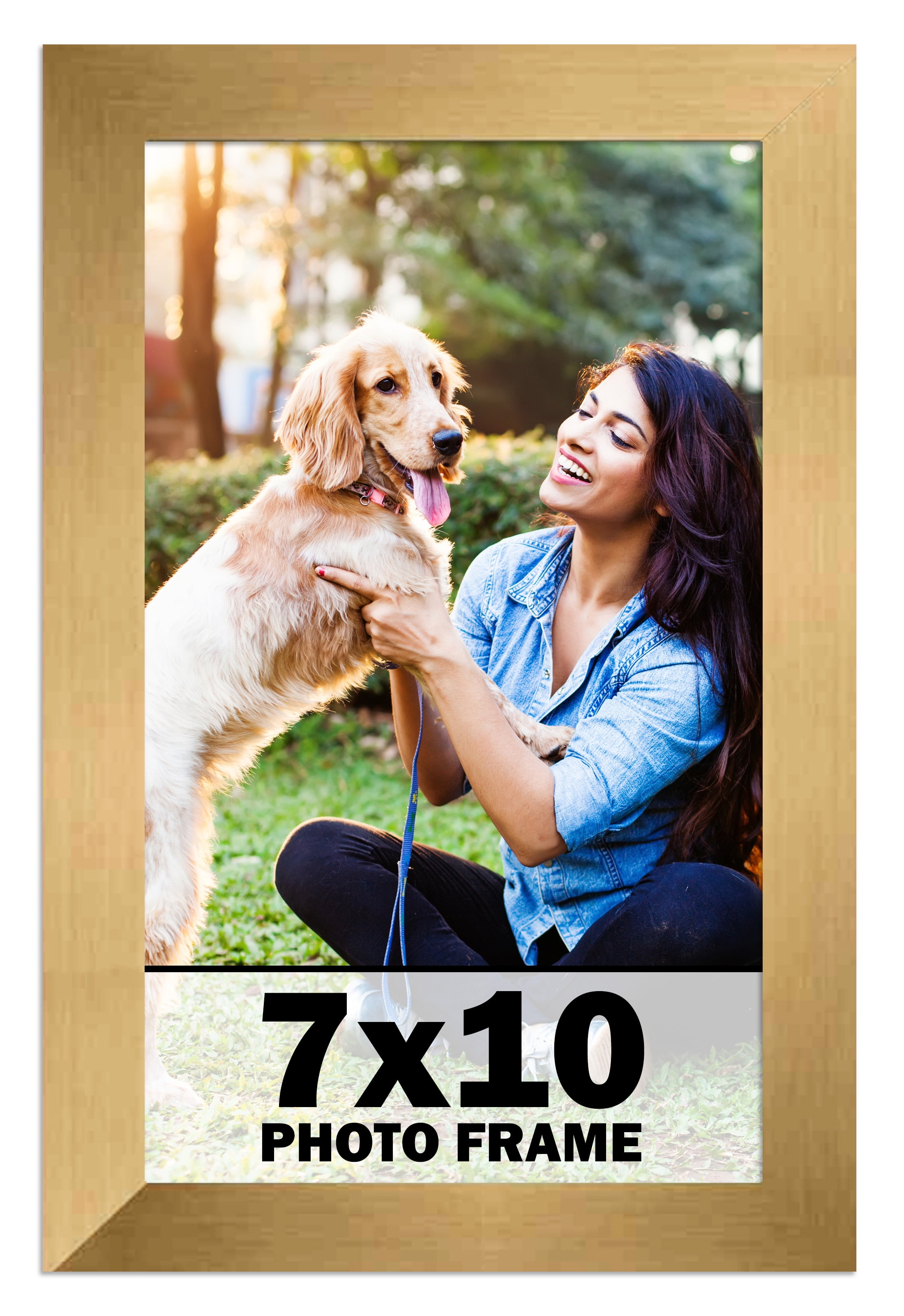 7x10 Frame Gold Bronze Picture Frame - Modern Photo Frame Includes UV ...