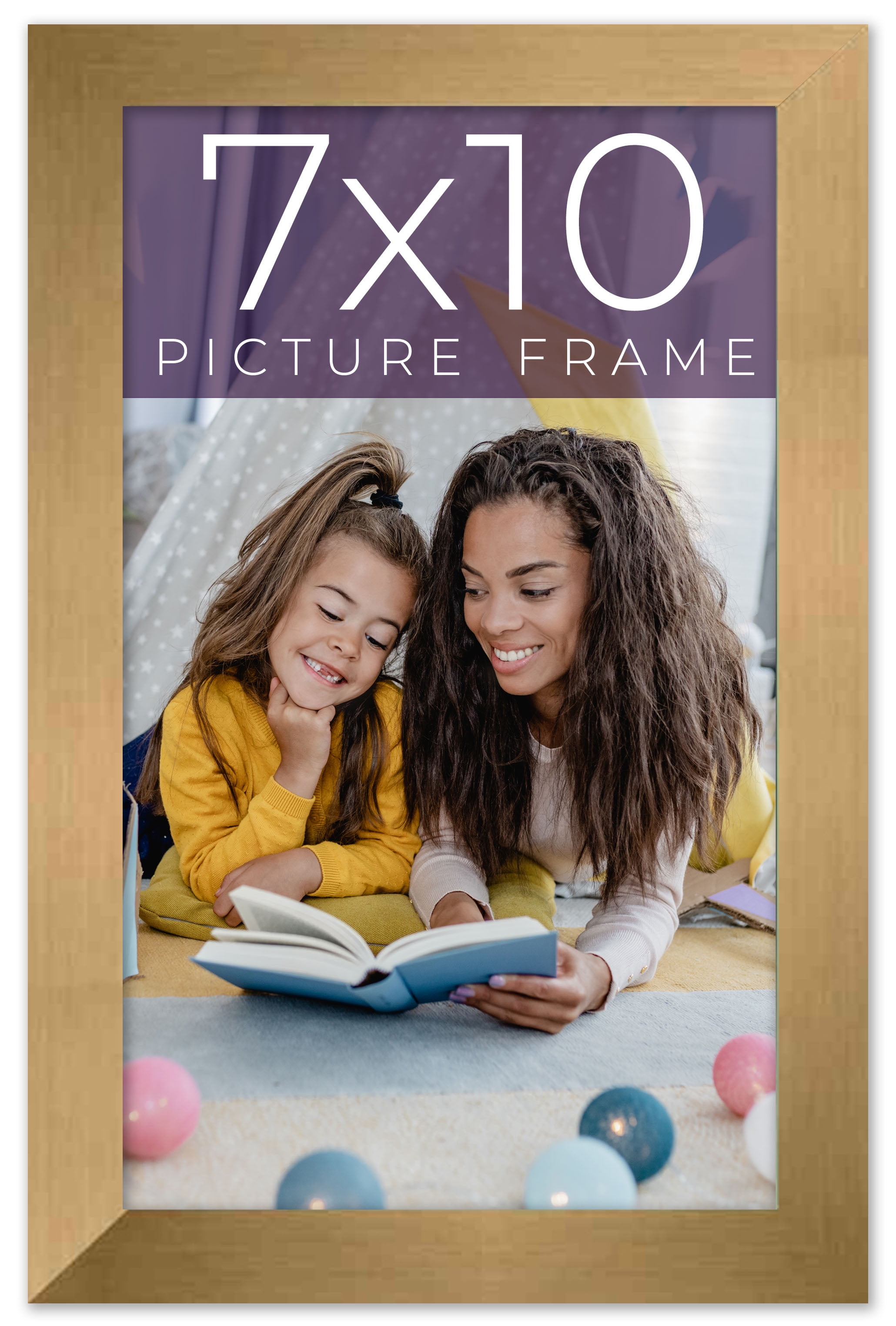 7x10 Frame Gold Bronze Solid Wood Picture Frame Width 0.75 Inches ...