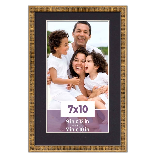 7x10 Frame Gold With Black Picture Mat For 7x10 Photo - Gold 9x12 Frame ...
