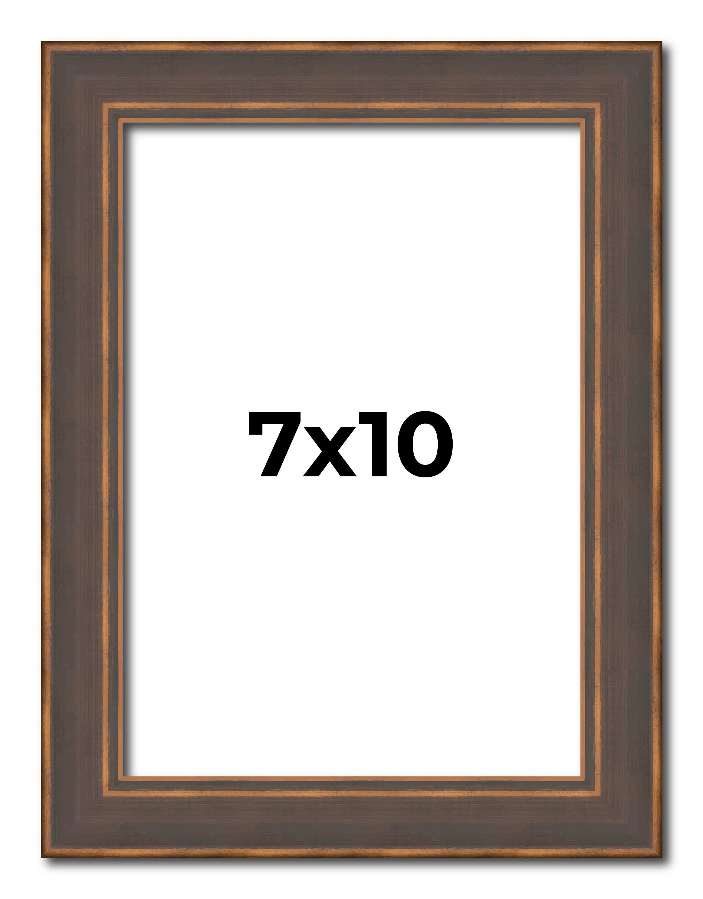 7x10 Frame Golden Caramel Solid Wood Bronze Picture Frame | 1.25 Inch ...