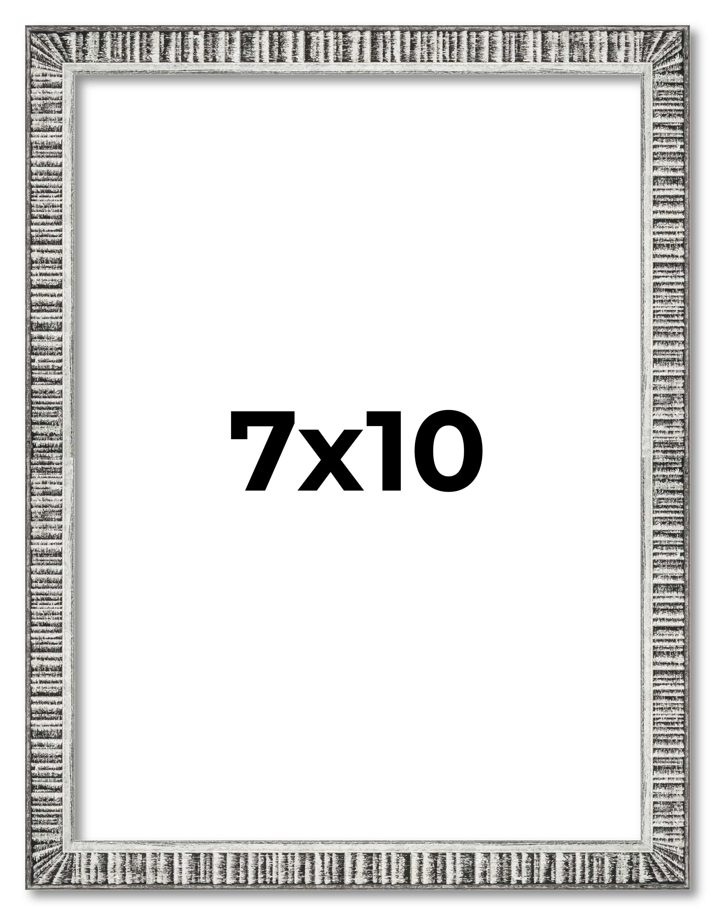 7x10 Frame Silver Grey Distressed Solid Wood Picture Frame | 0.75 Inch ...