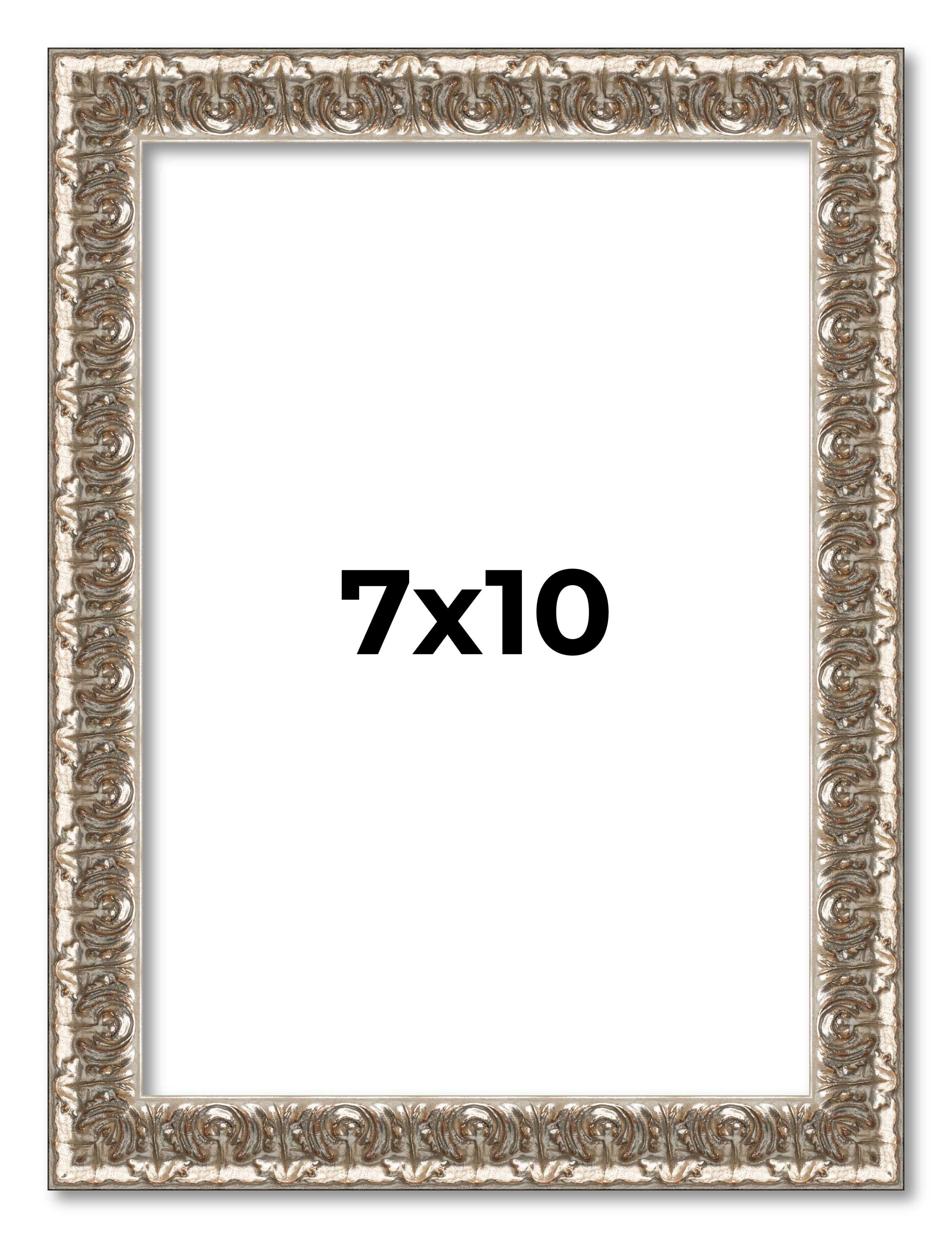 7x10 Frame Silver Versailles Ornate Solid Wood Picture Frame | 1 Inch ...
