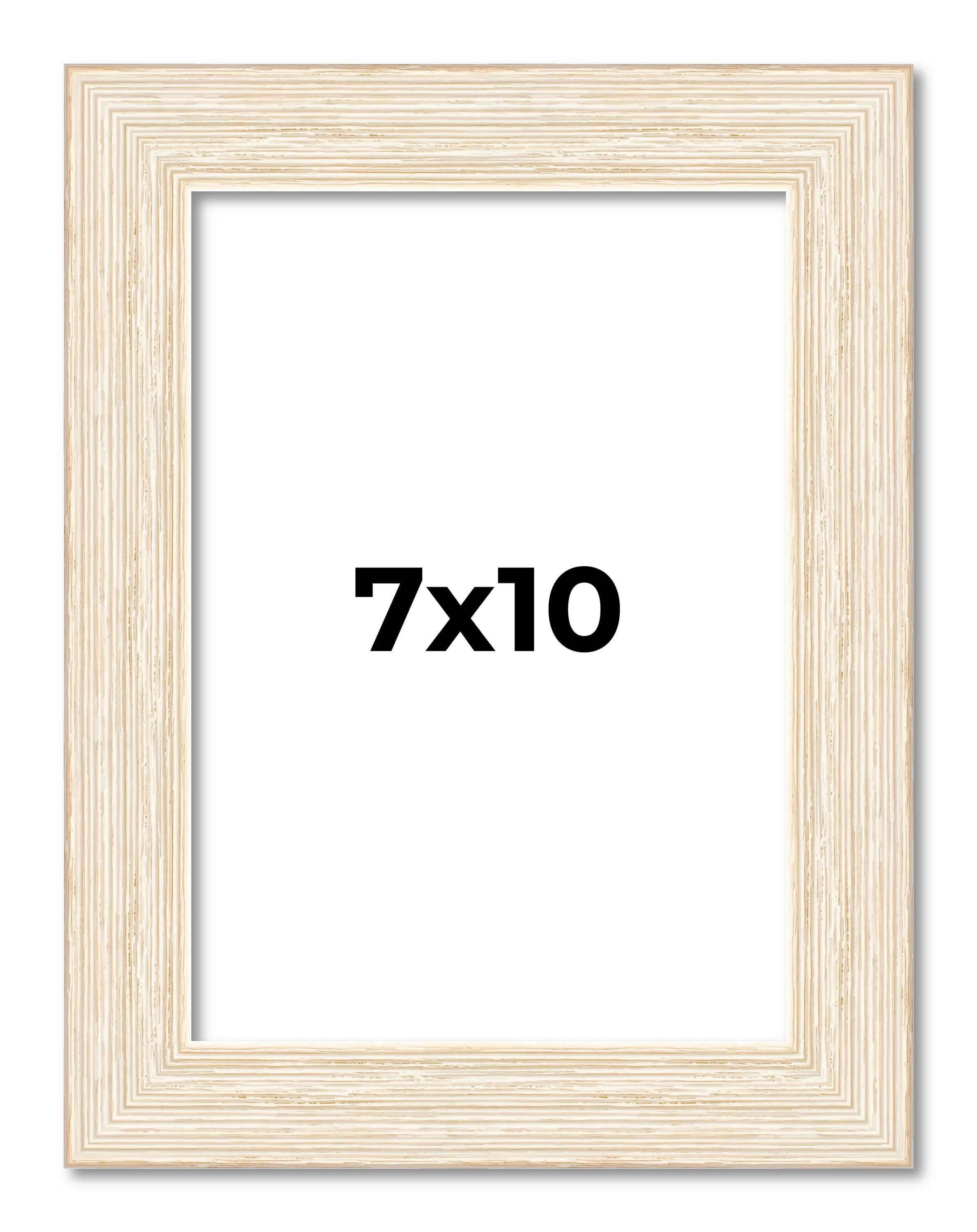 7x10 Frame White Barnwood Picture Frame Includes UV Acrylic Plexiglass ...