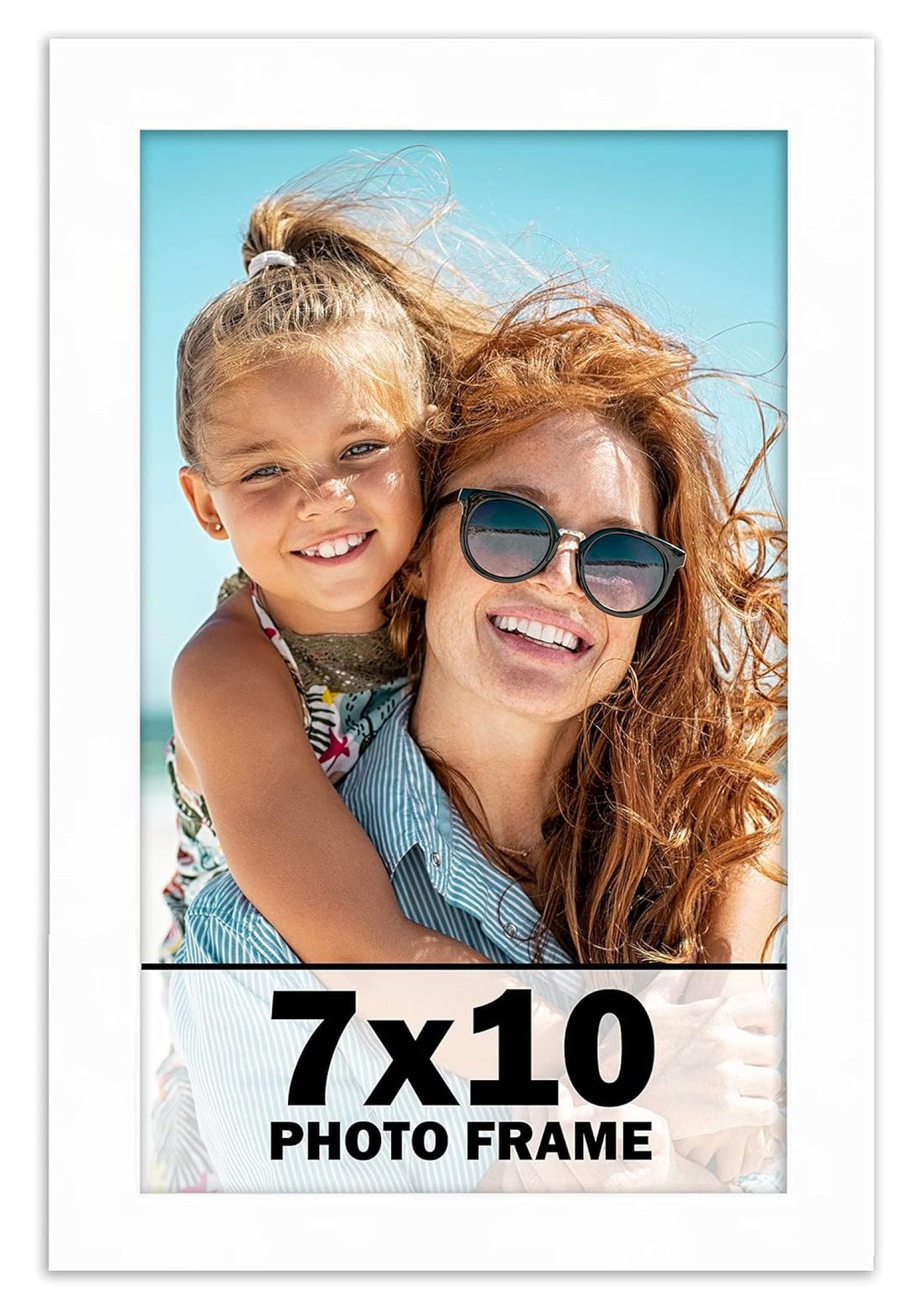 7x10 Frame White Solid Wood Picture Frame Includes UV Plexiglass, Acid ...