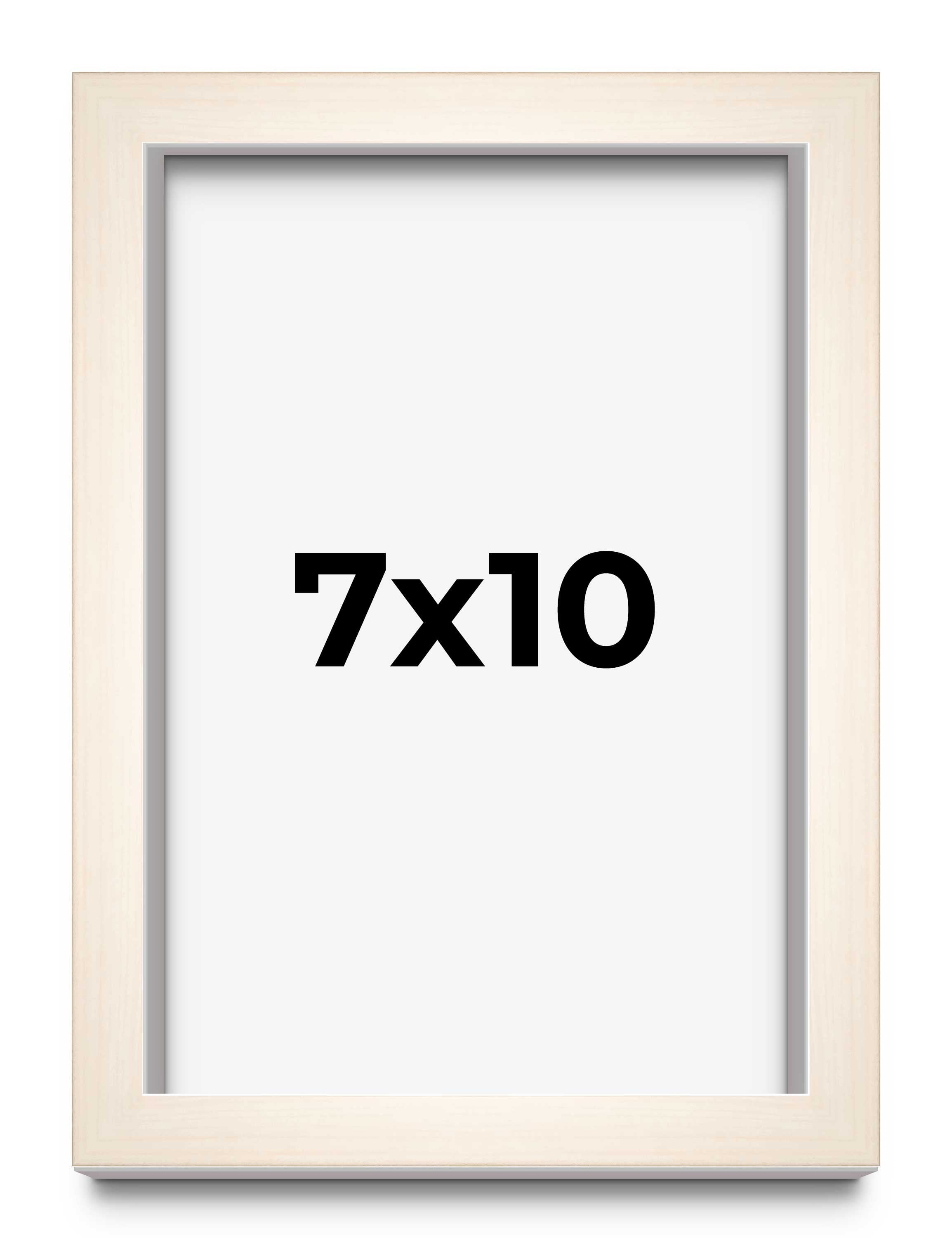 7x10 Frame White Wash Solid Wood Picture Frame | 0.8125 Inch Moulding ...