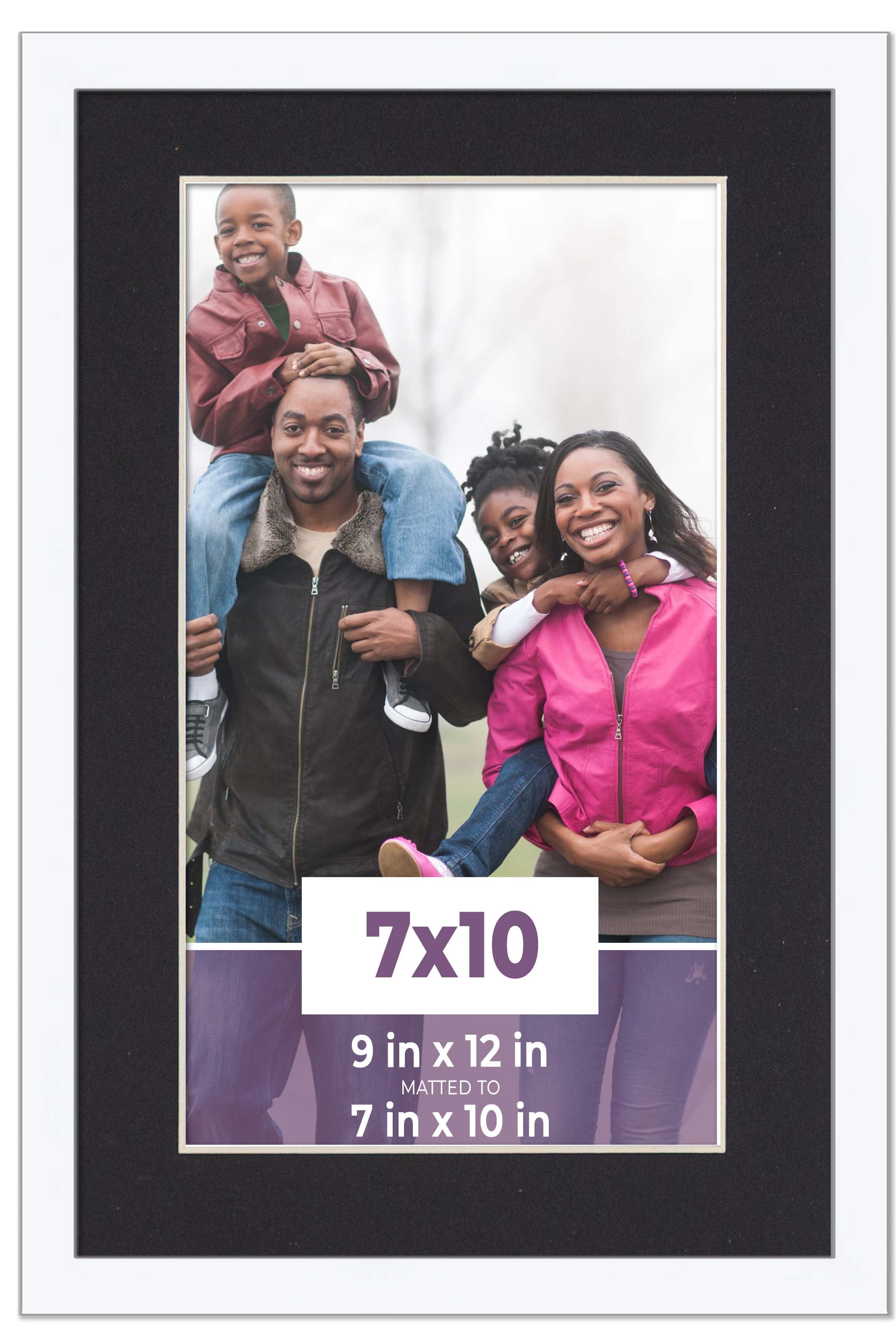 7x10 Frame White With Black Picture Mat For 7x10 Photo - White 9x12 ...
