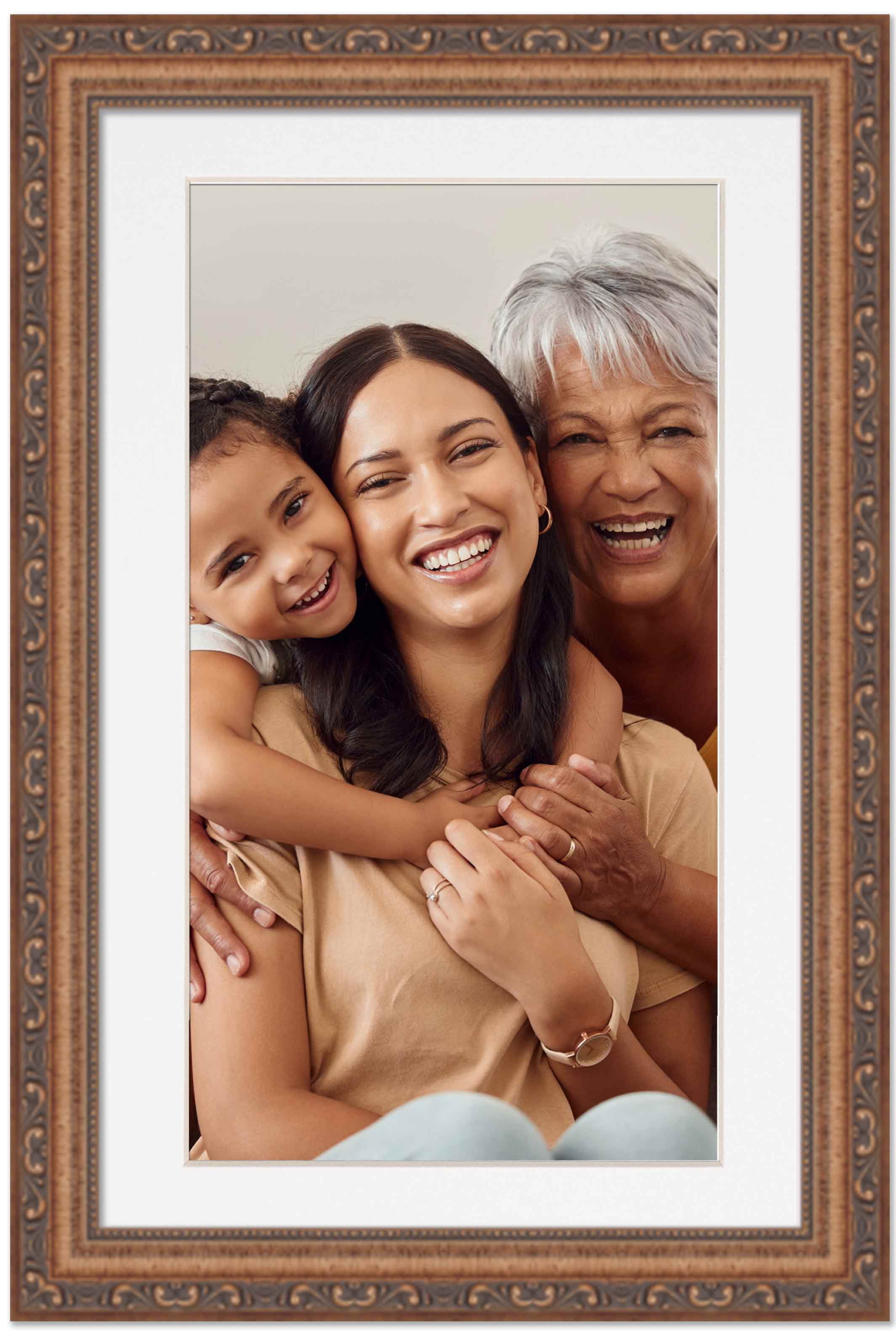 7x10 Frame with Mat - Antique Gold 9x12 Frame Wood Made to Display ...