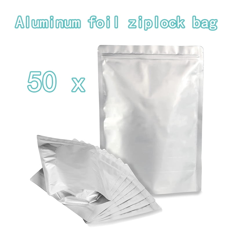 7x10 Inch Aluminum Foil Stand Up Food Bags with Resealable Locking ...