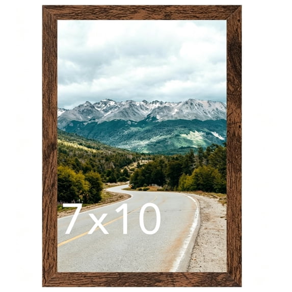 7x10 Picture Frame Deep Brown for Wall Hanging or Tabletop, Wood 7 x 10 ...