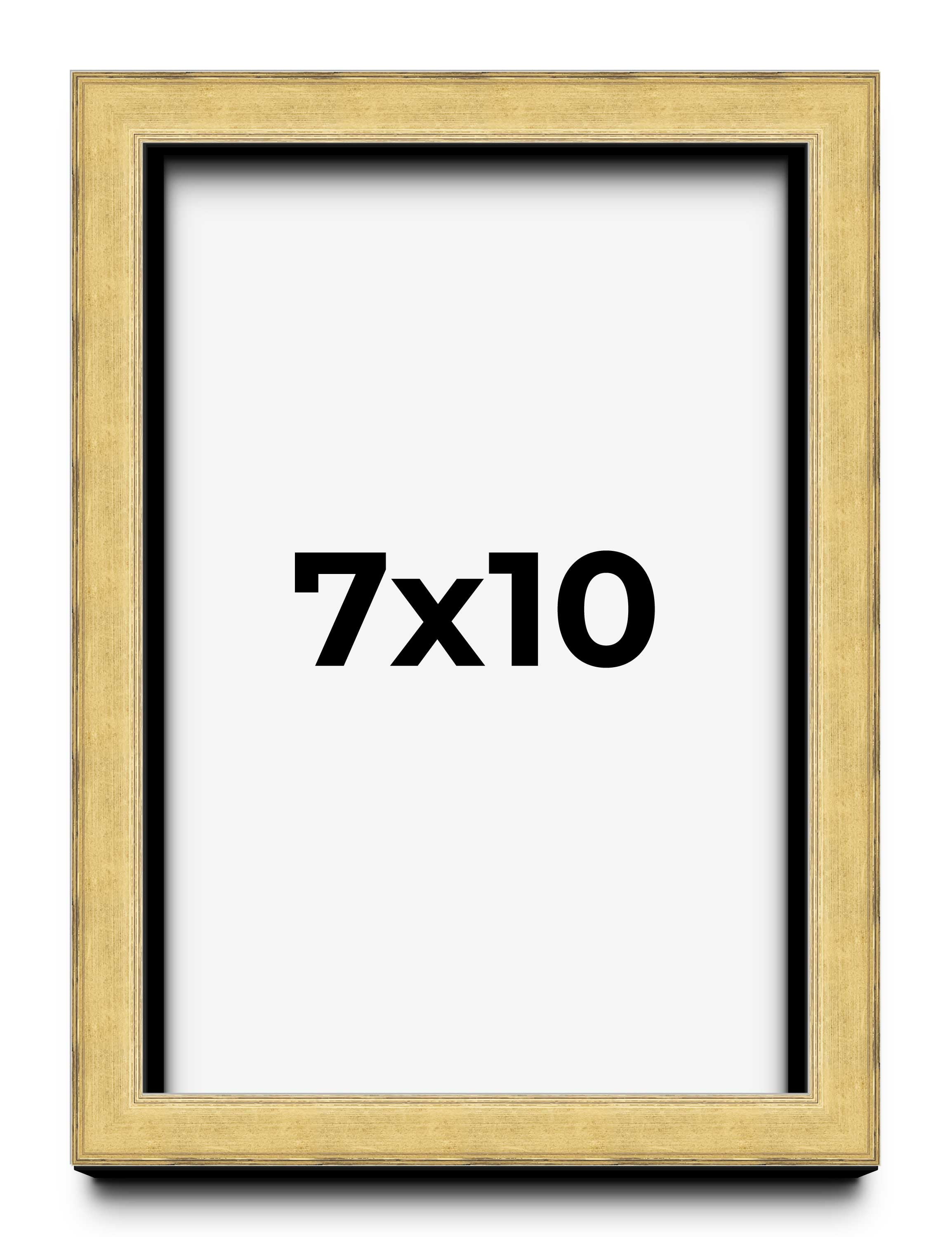 7x10 Shadow Box Frame Gold | 1.375 Inches Deep Real Wood Contemporary ...