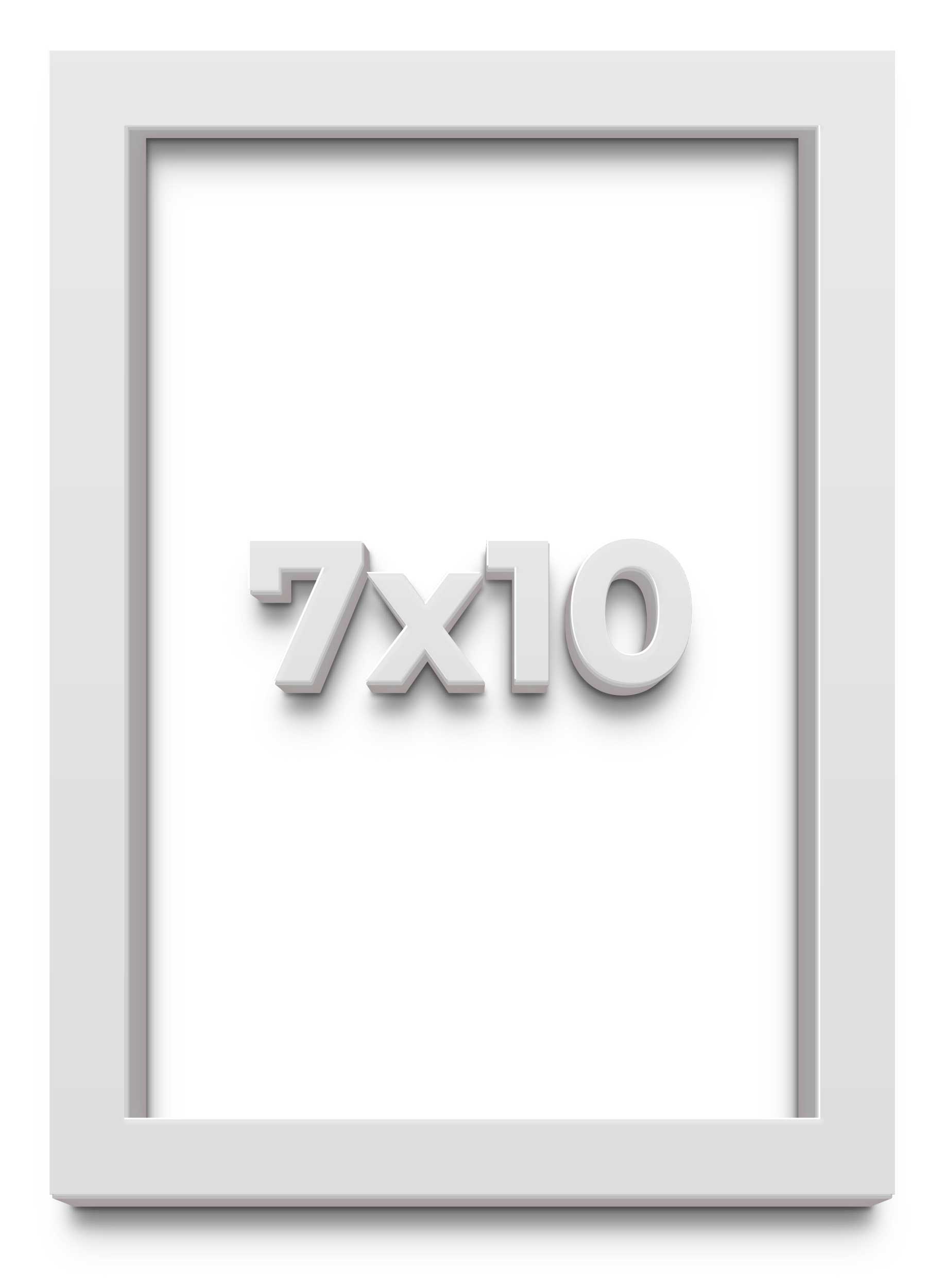 7x10 Shadow Box Frame White | 1 Inches Deep Real Wood Contemporary ...