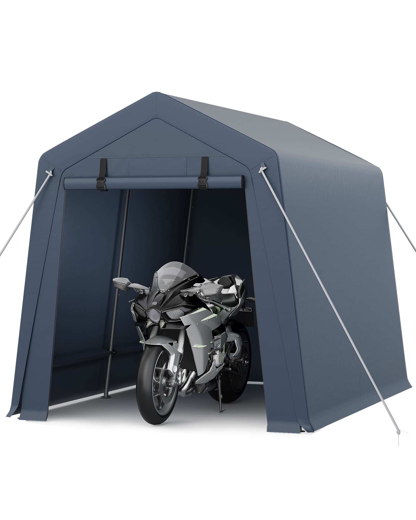 7x10Ft Portable Outdoor Storage Shed with Roll-Up Zipper Door and ...