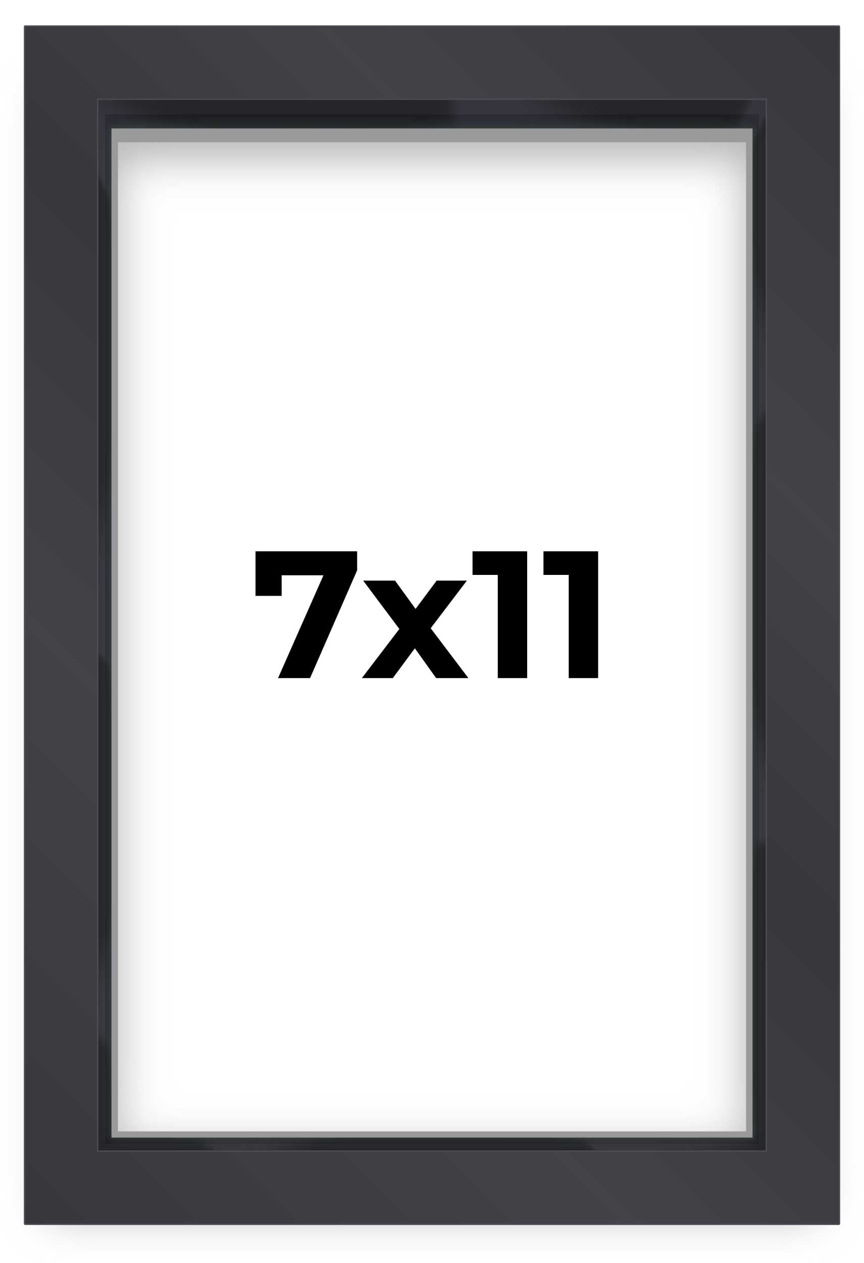 7x11 Black Shadowbox Frame - Interior Size 7x11 by 1 Inches - Made to ...