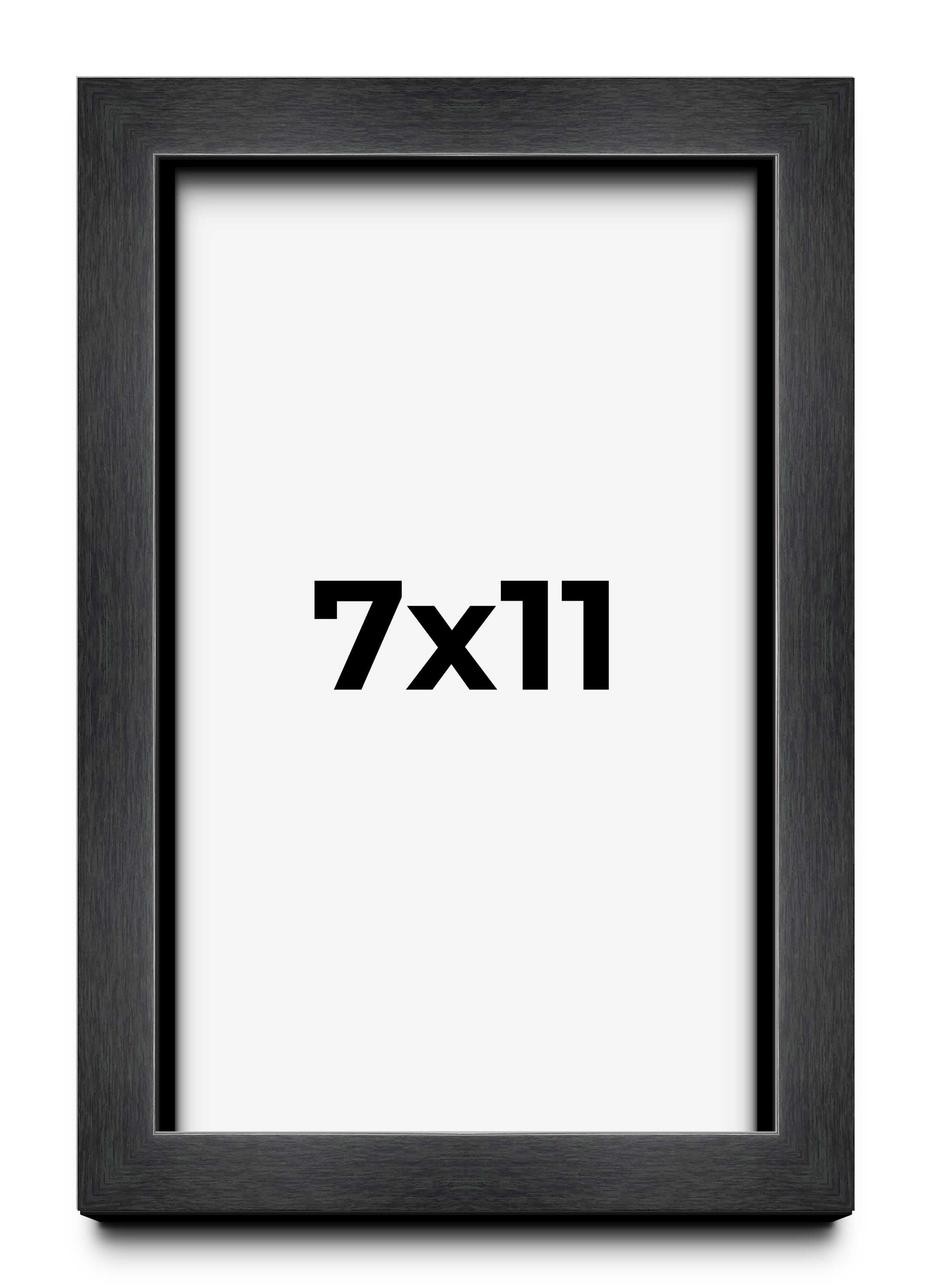 7x11 Frame Black Charcoal Grey Wood Textured Picture Frame | 0.75 Inch ...