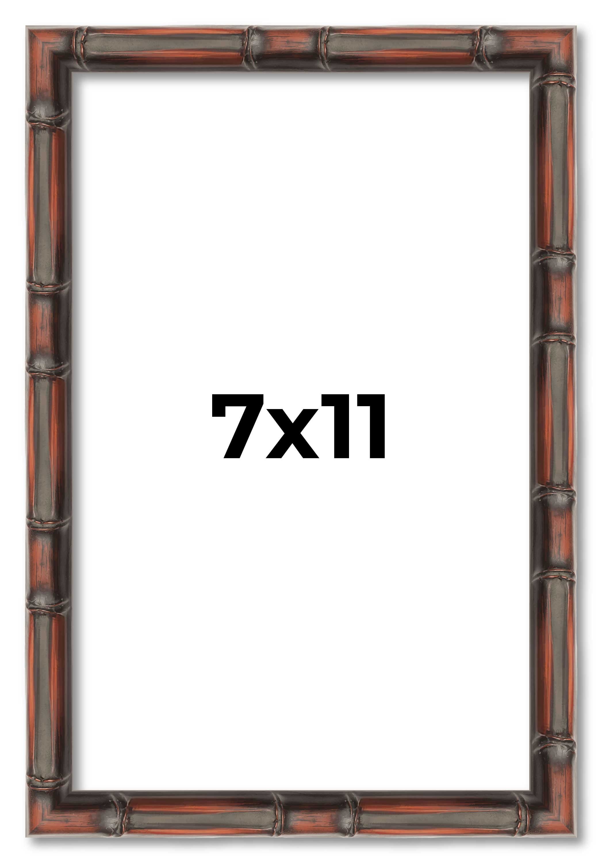 7x11 Frame Brown Bamboo with Dark Coffee/Walnut Finish | Solid Wood ...