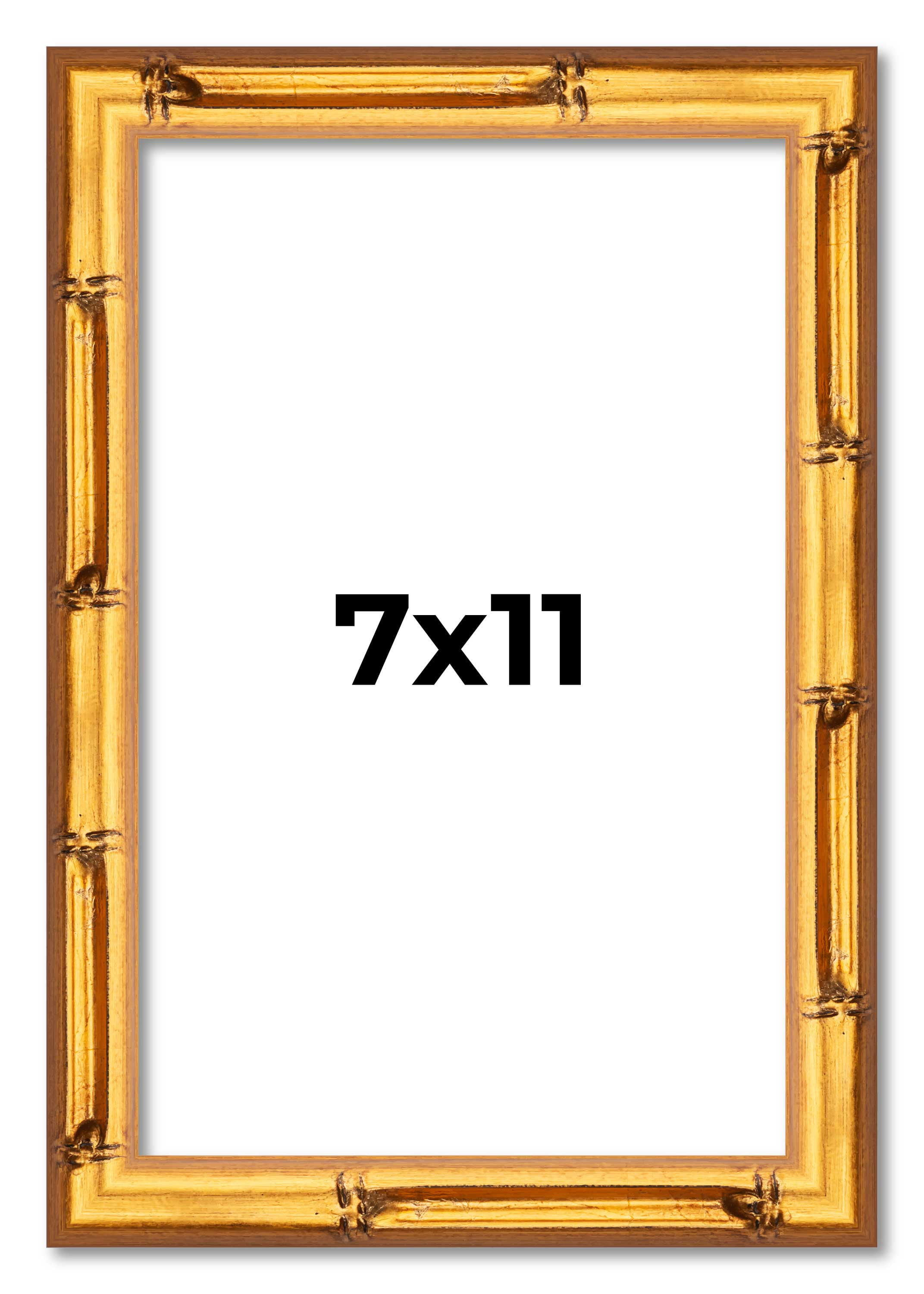 7x11 Frame Gold Bamboo Solid Wood Picture Frame | 1 Inch Moulding Width ...