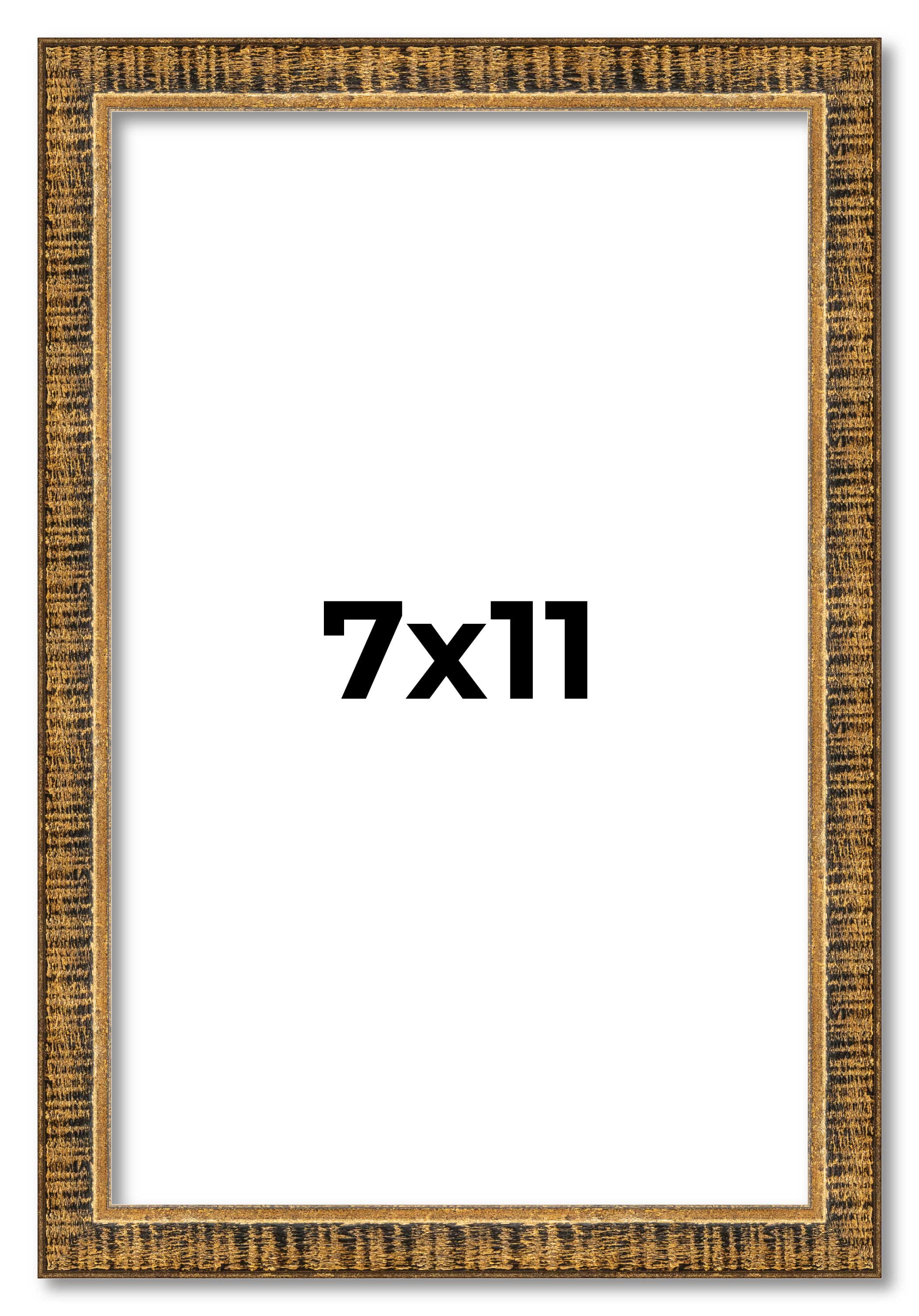 7x11 Frame Gold Solid Wood Picture Frame - Complete Modern Photo Frame ...