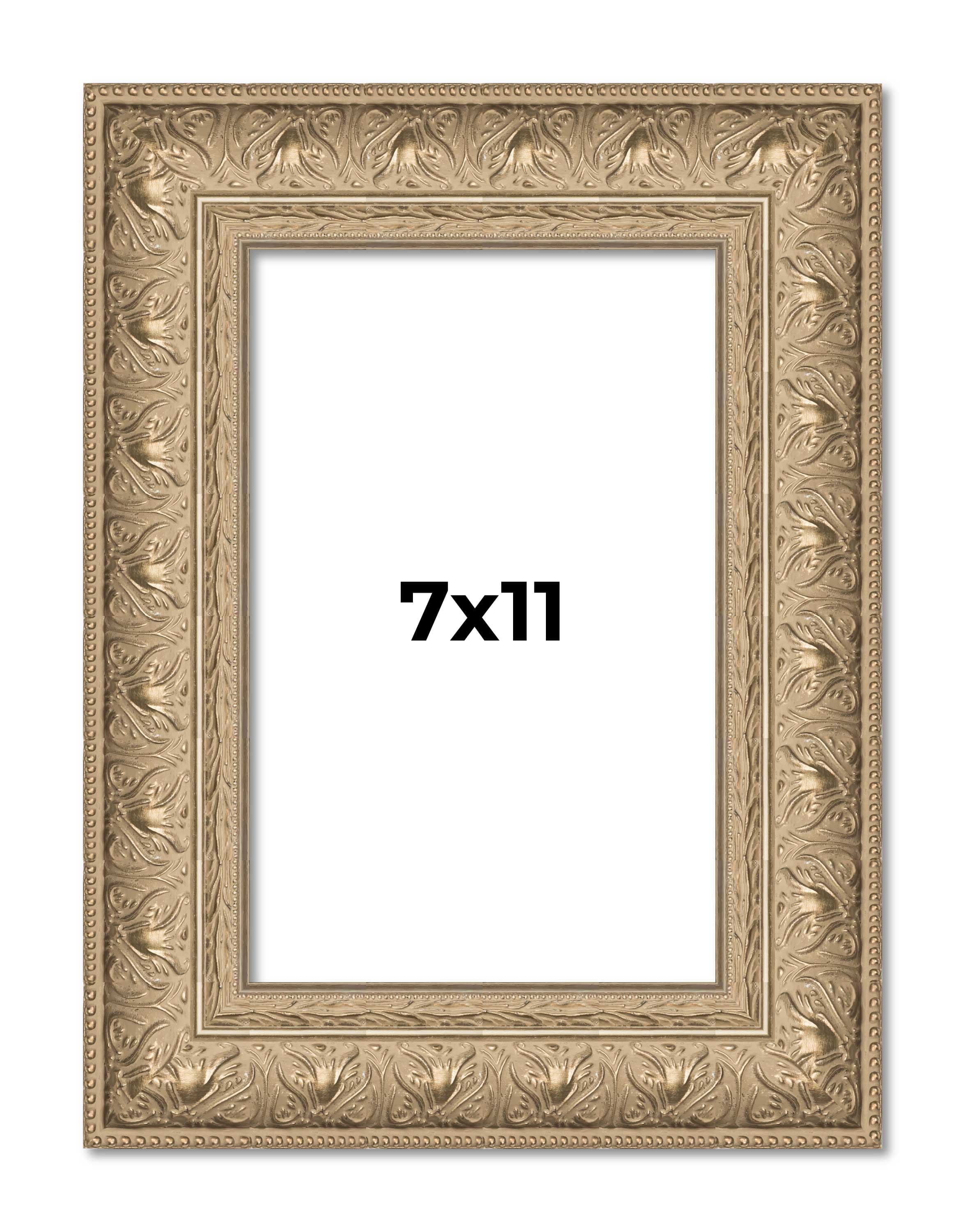 7x11 Frame Ornate Silver Beaded Solid Wood Picture Frame Width 2.5 ...