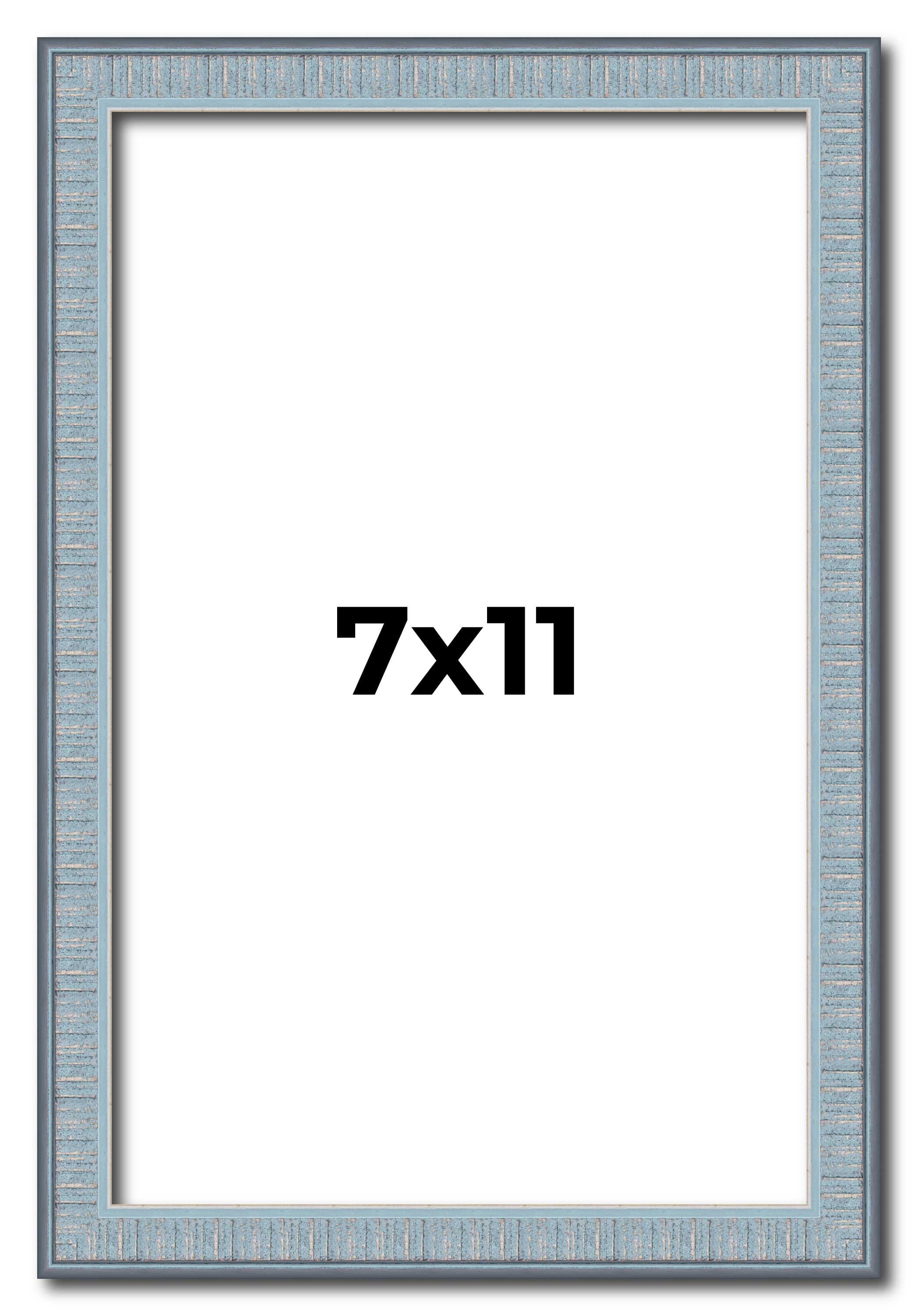 7x11 Frame Rustic Sky Blue Solid Wood Picture Frame | 0.75 Inch ...