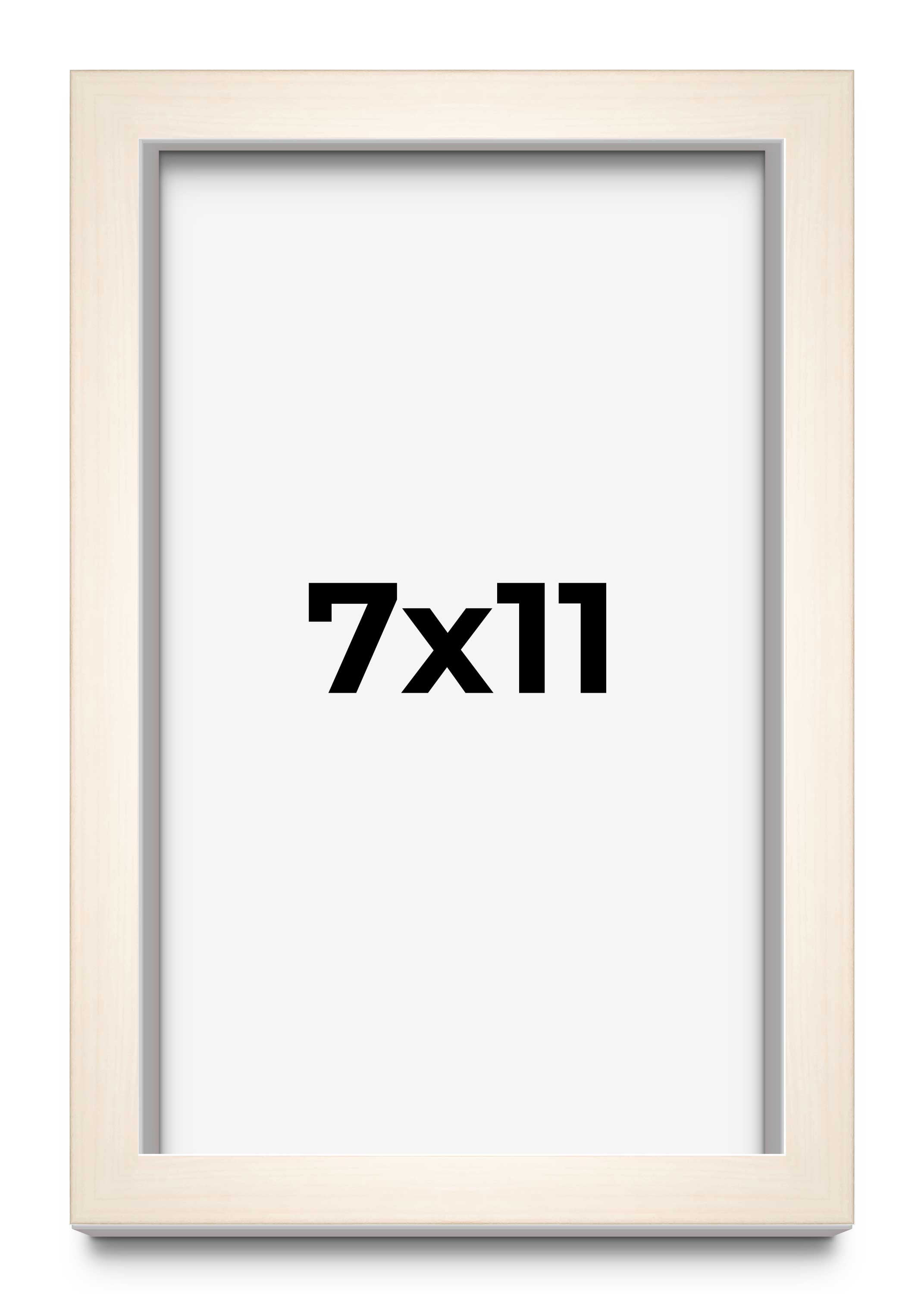 7x11 Frame White Wash Solid Wood Picture Frame | 0.8125 Inch Moulding ...