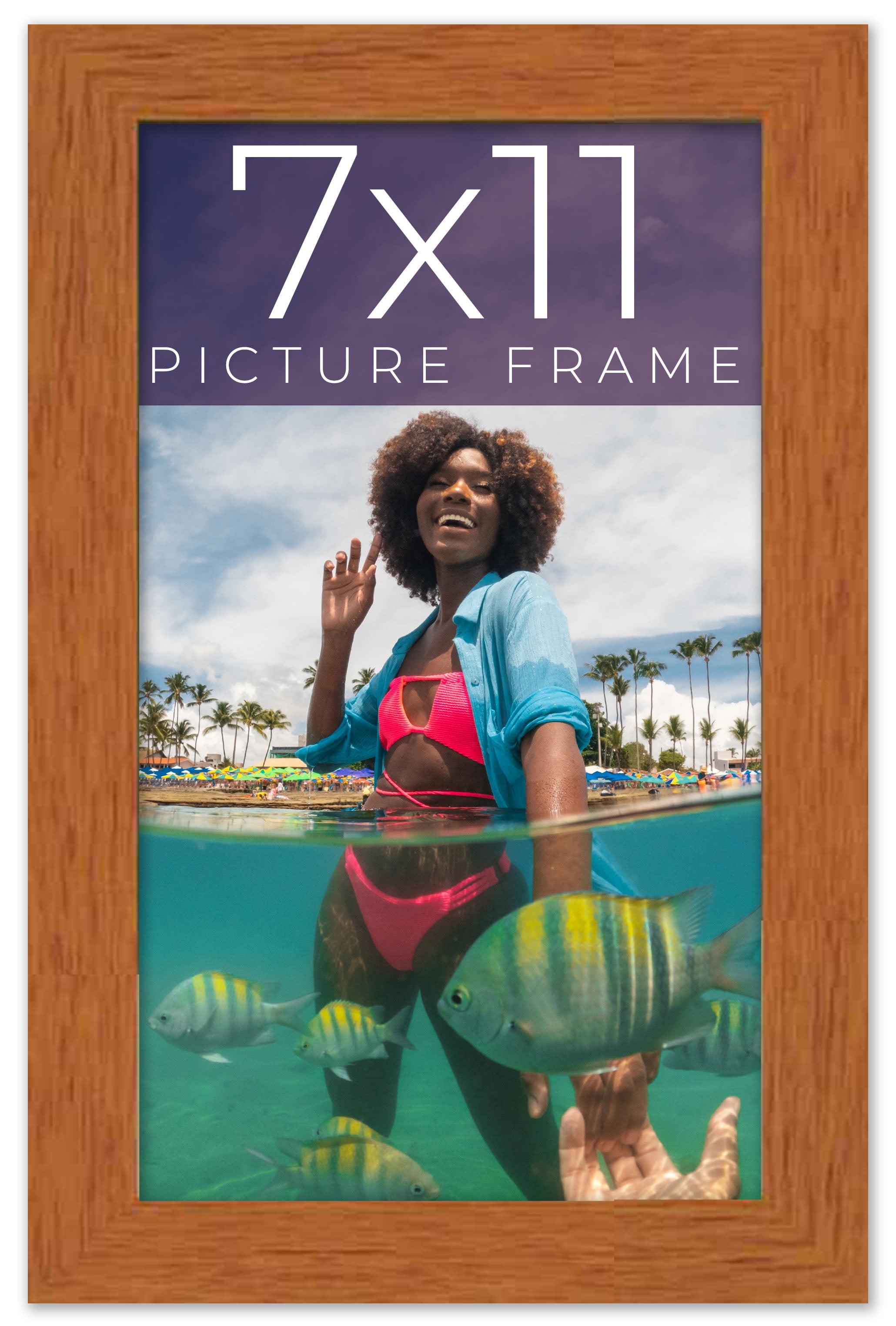7x11 Honey Brown Real Wood Picture Frame Width 0.75 inches | Interior ...