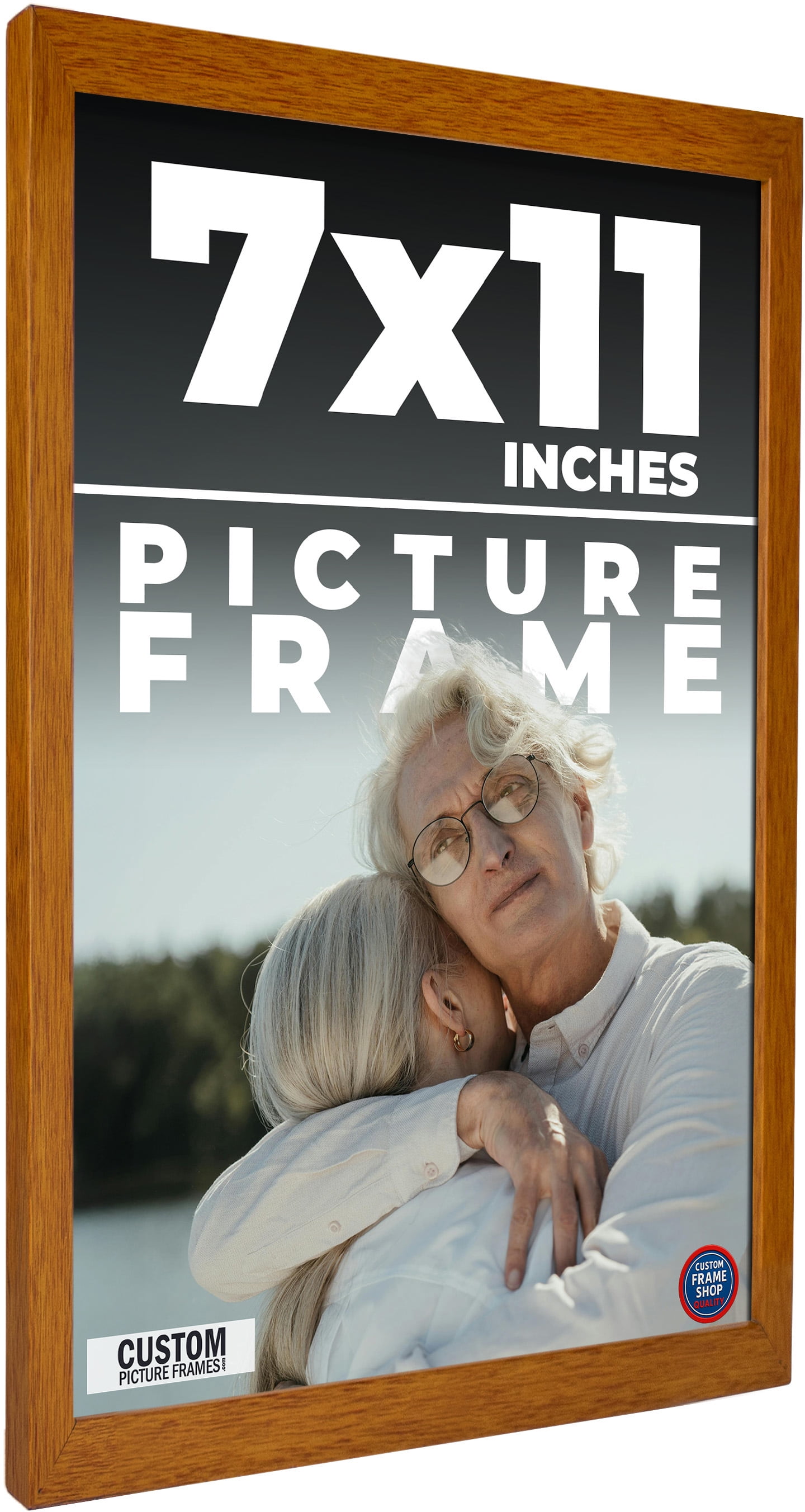 7x11 Honey Brown Real Wood Picture Frame Width 0.75 inches | Interior ...