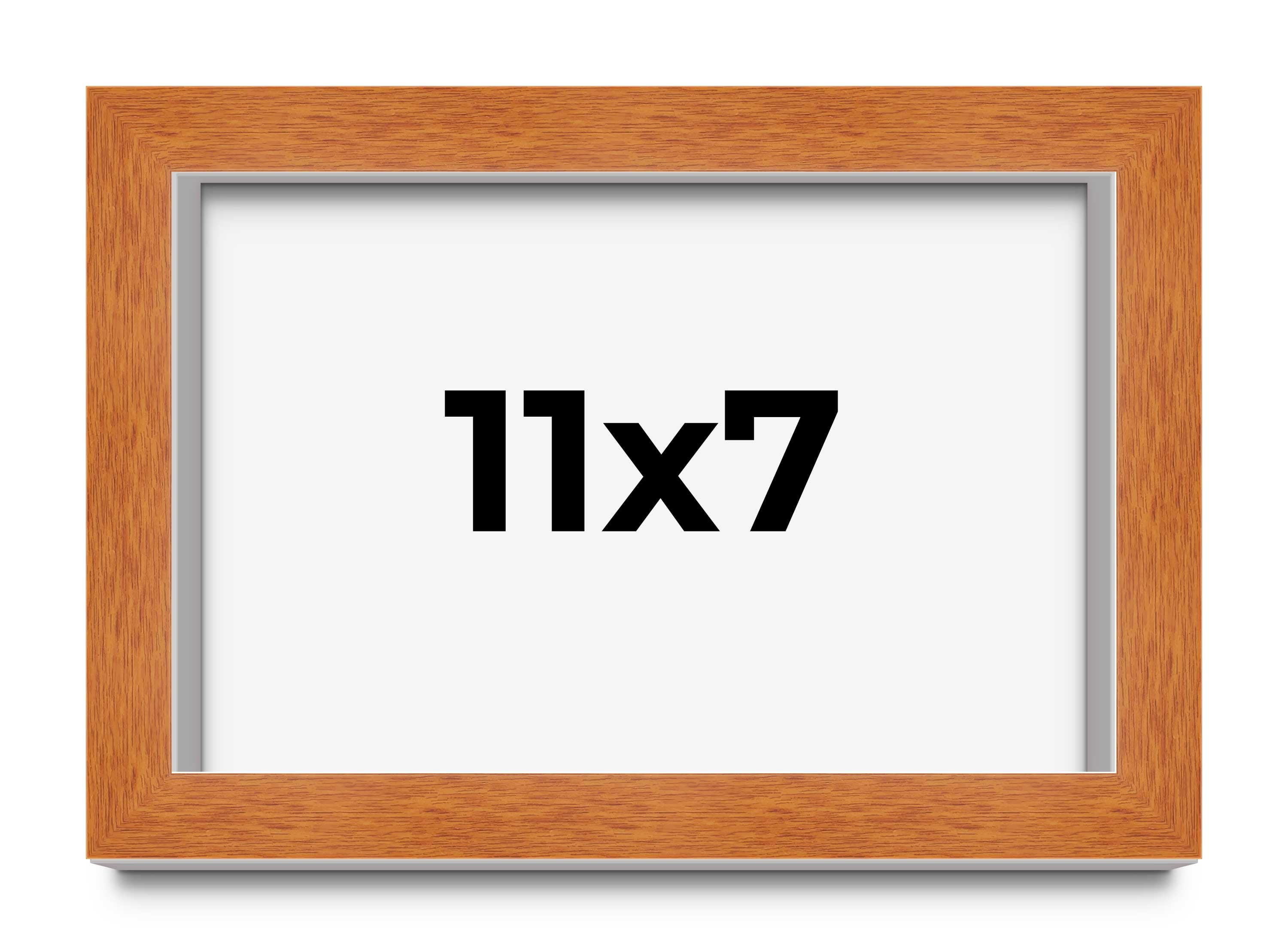 7x11 Modernist Brown Picture Frame - UV Acrylic, Foam Board Backing ...