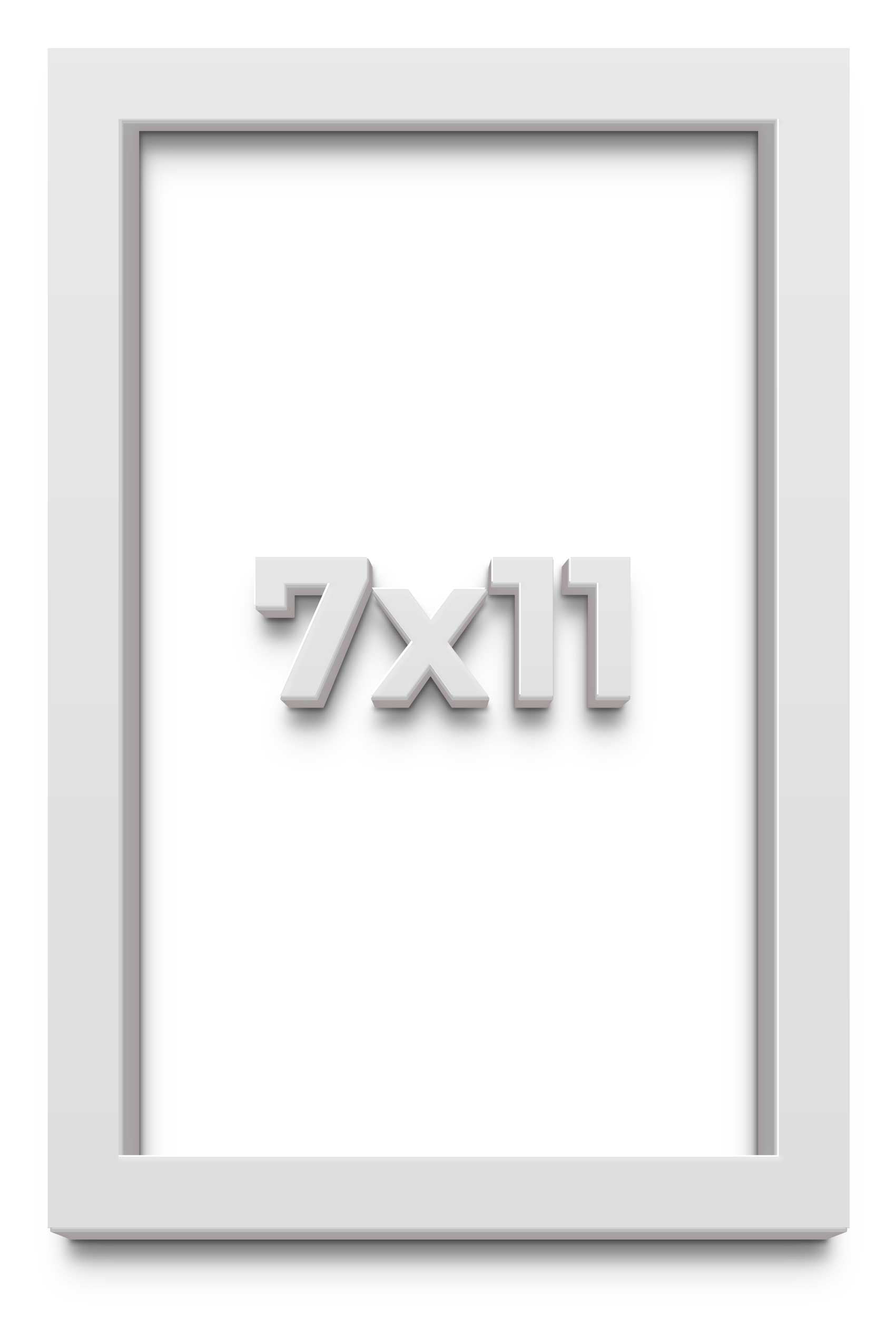 7x11 Shadow Box Frame White | 2 Inches Deep Real Wood Contemporary ...