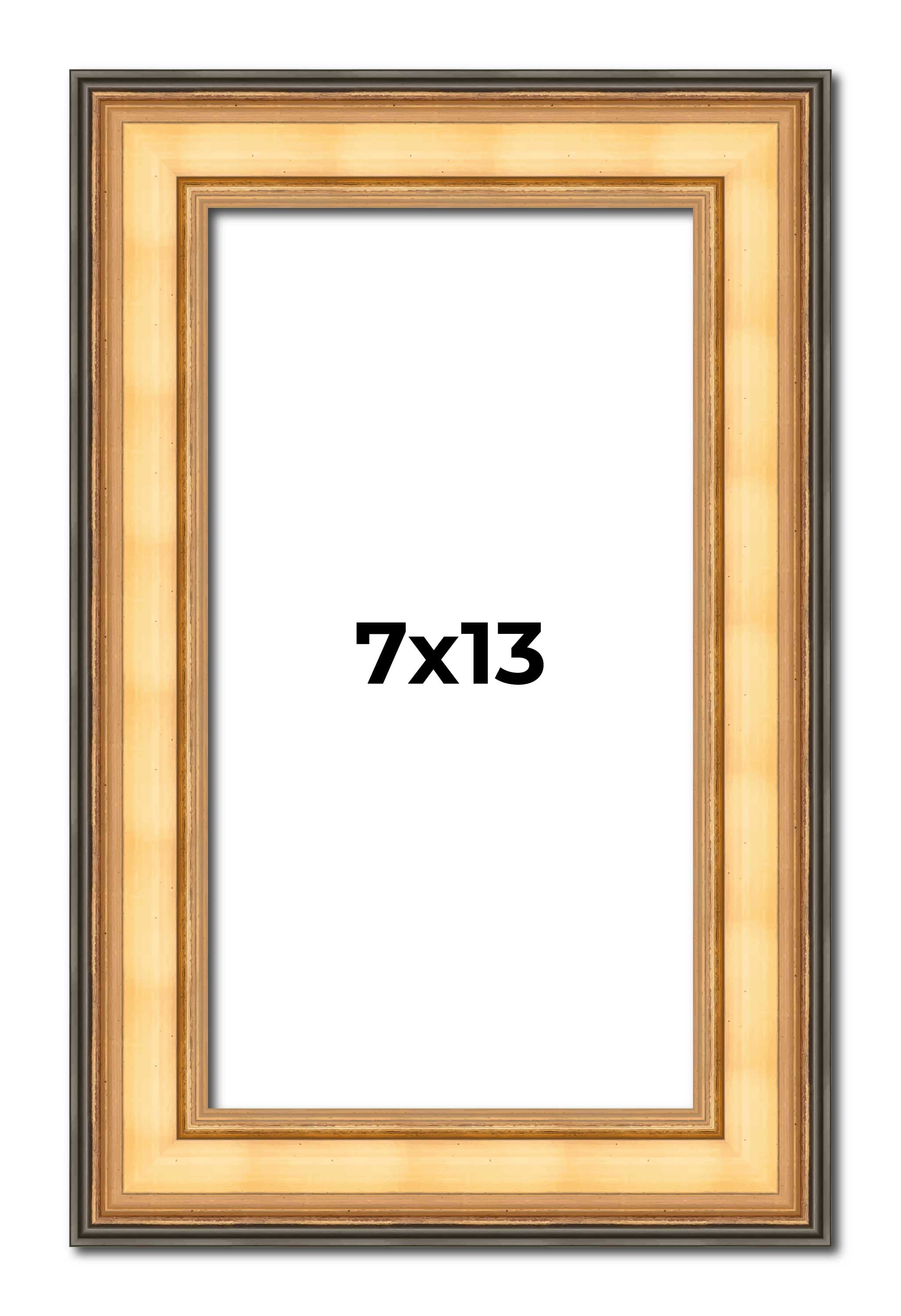 7x13 Frame Gold Plein Aire Solid Wood Picture Frame Width 2 Inches ...