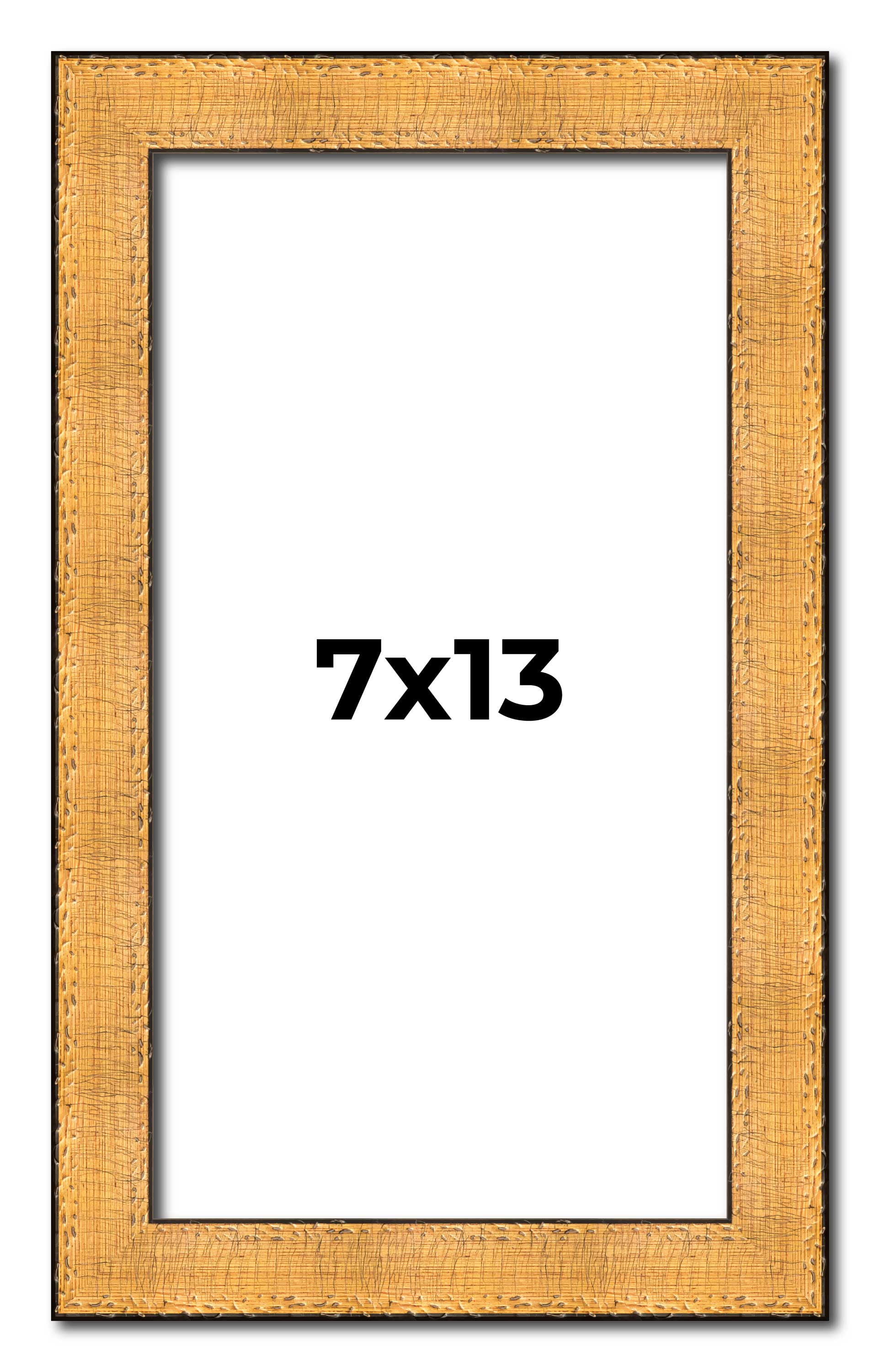 7x13 Frame Gold Rustic Solid Wood Picture Frame | 1.25 Inch Wide ...