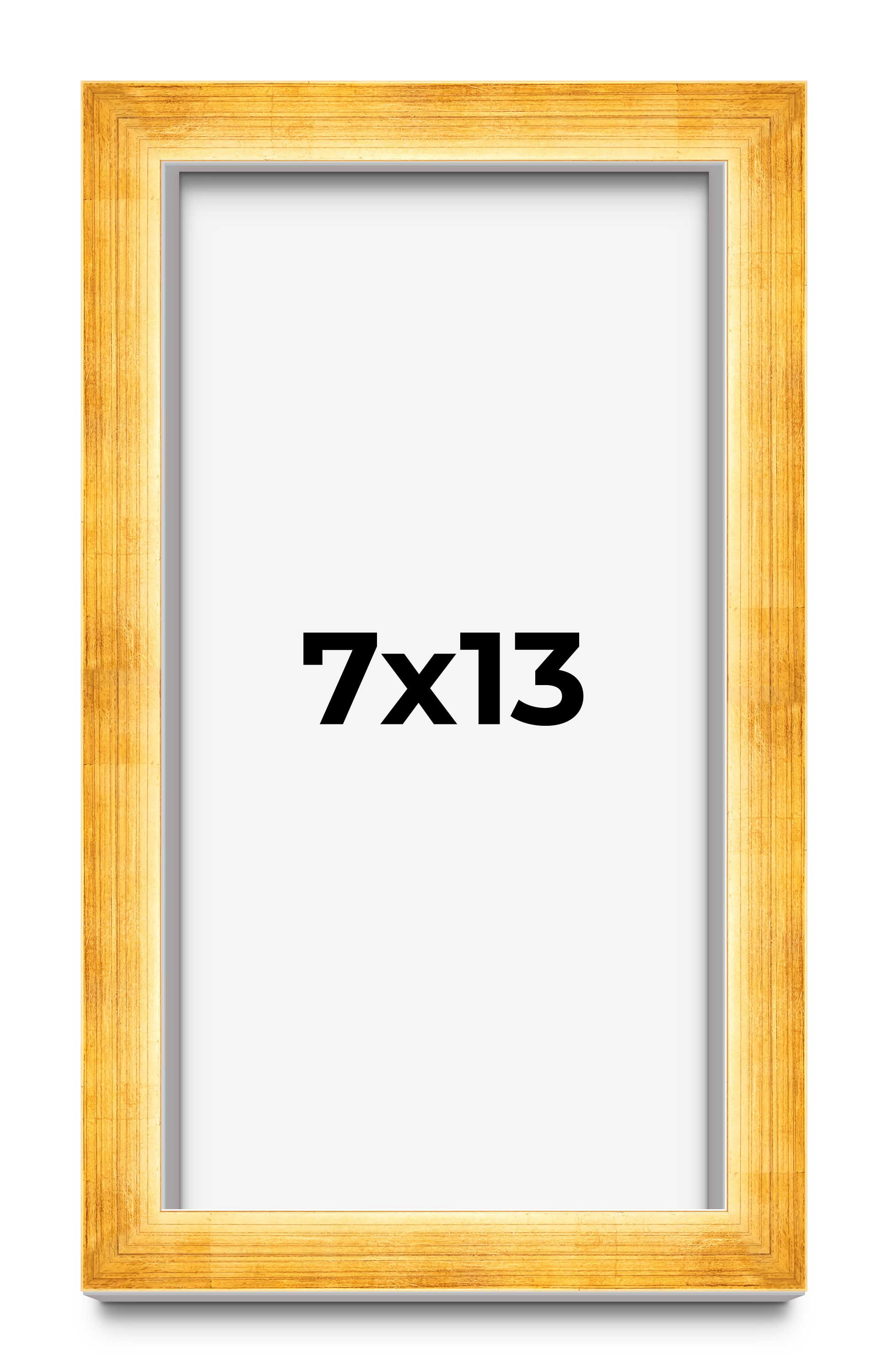 7x13 Shadow Box Frame Gold | 1.625 Inches Deep Real Wood Traditional ...