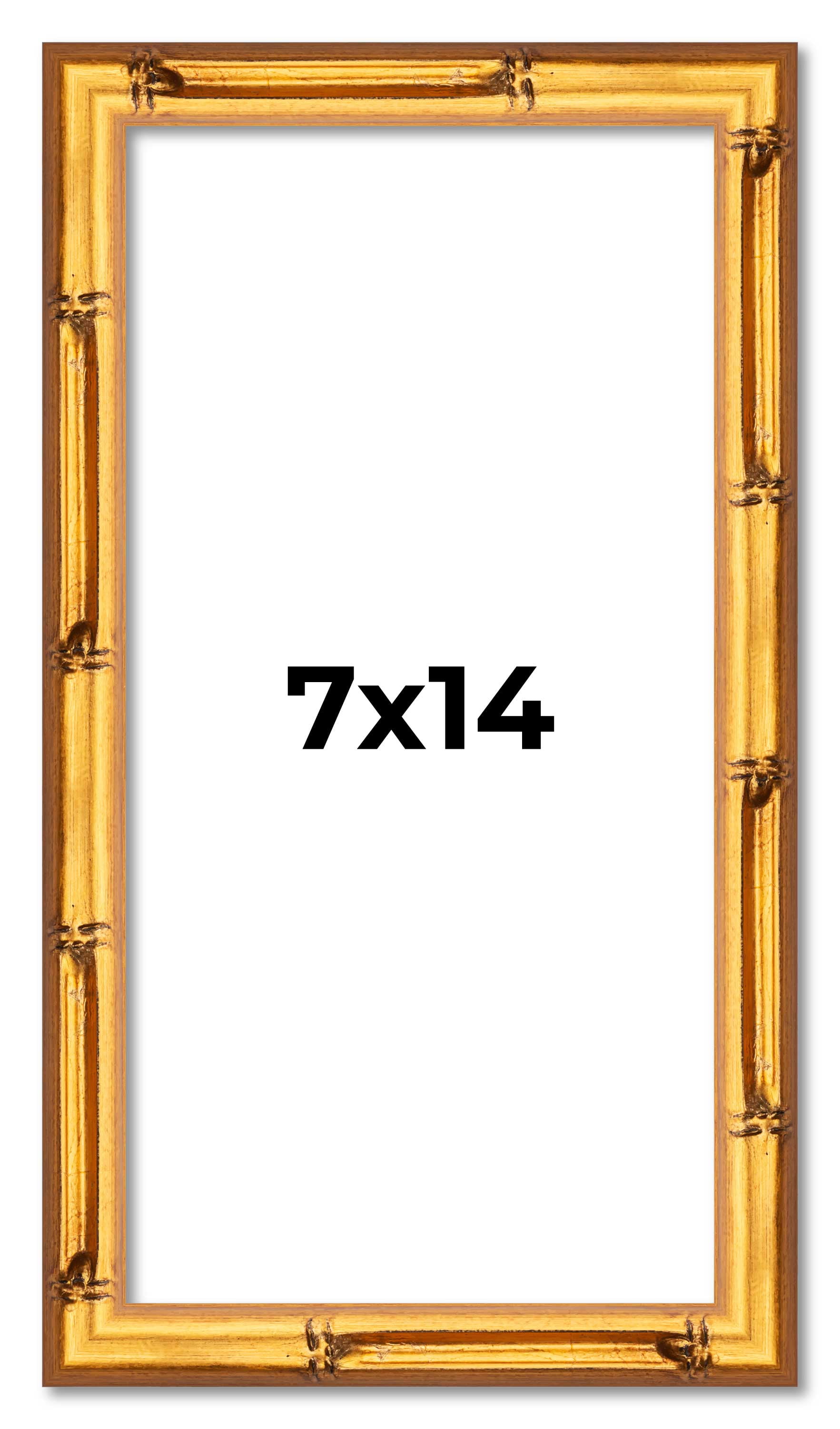 7x14 Frame Gold Bamboo Solid Wood Picture Frame | 0.75 Inch Moulding ...