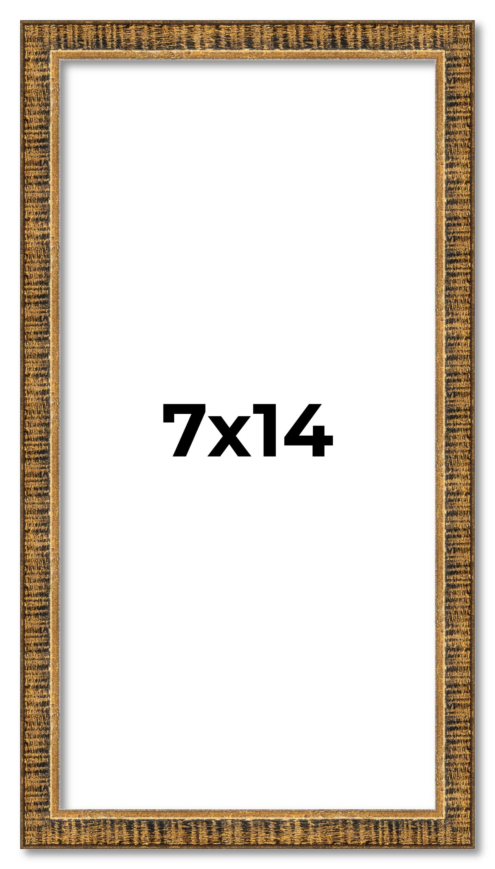 7x14 Frame Gold Kingsley Distressed Solid Wood Picture Frame Width 0.75 ...
