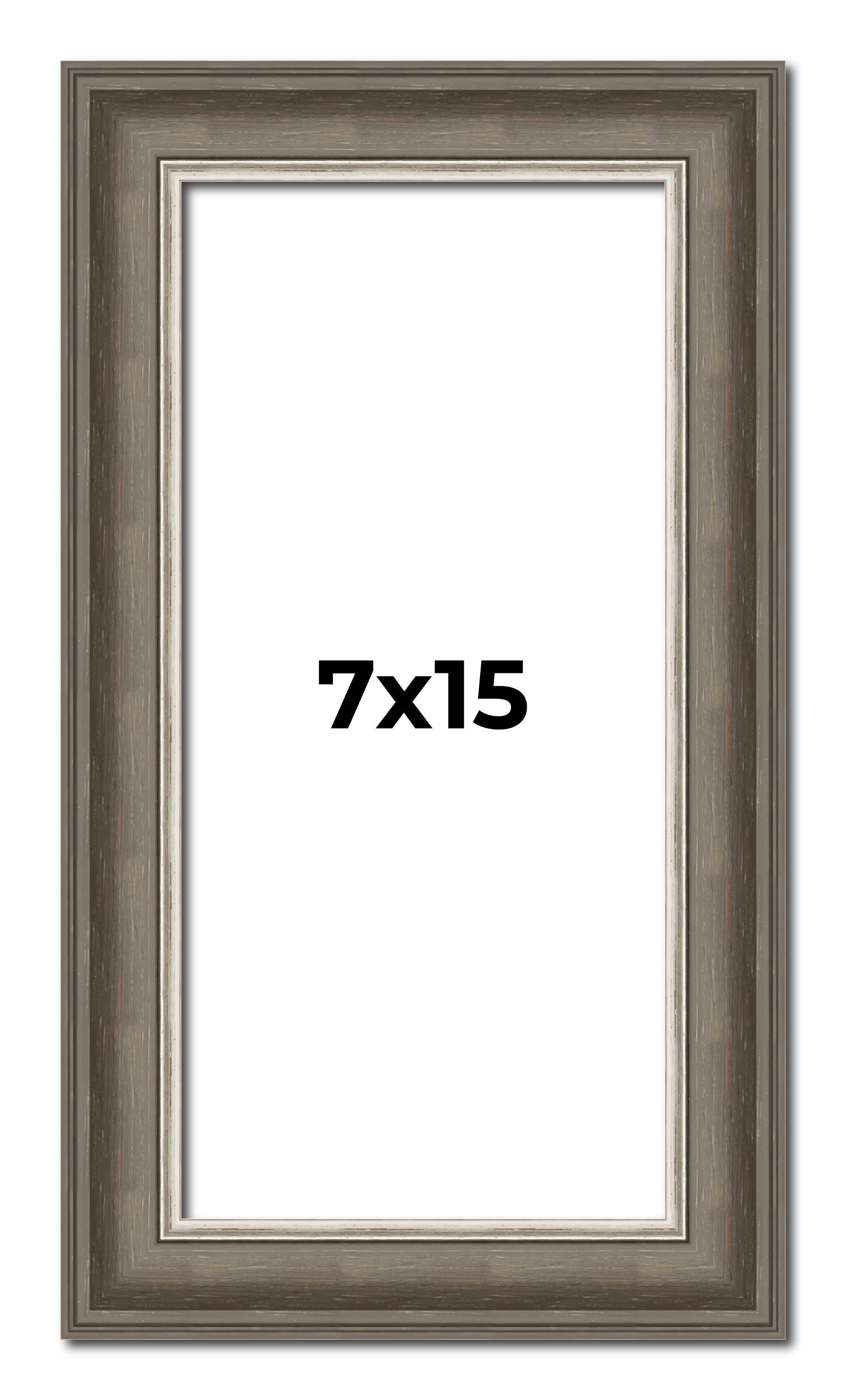 7x15 Frame Brown Solid Wood Picture Frame | 1.75 Inch Moulding Width ...
