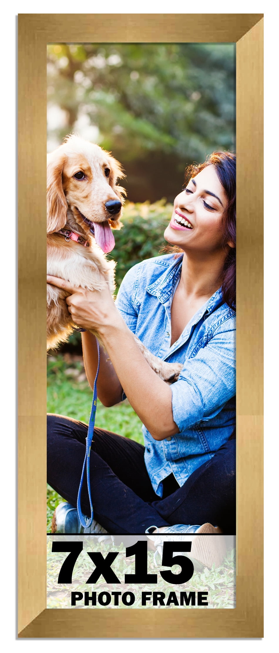 7x15 Frame Gold Bronze Modern Solid Wood Picture Frame | 0.75 Inch ...