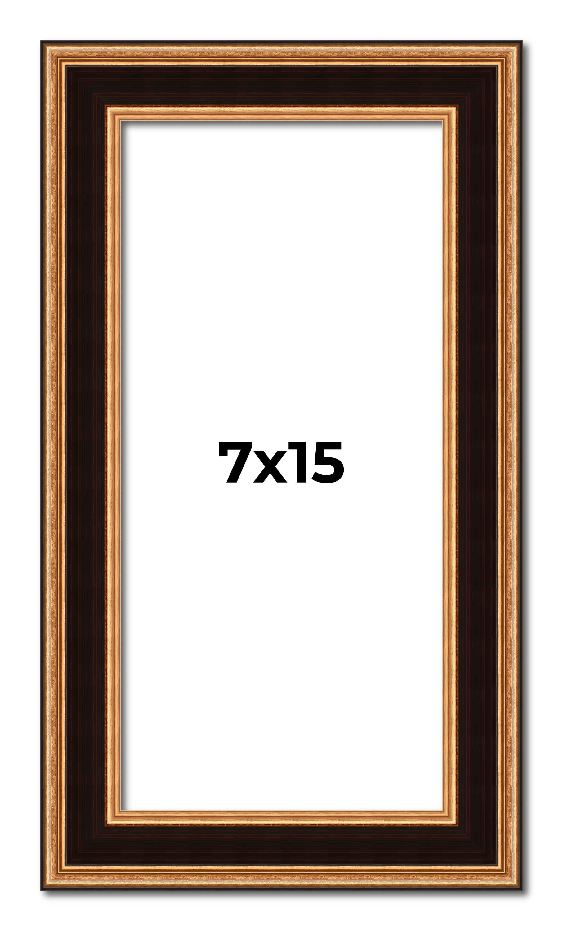 7x15 Frame Gold Brown Plein Air Vintage Solid Wood Picture Frame | 1.75 ...