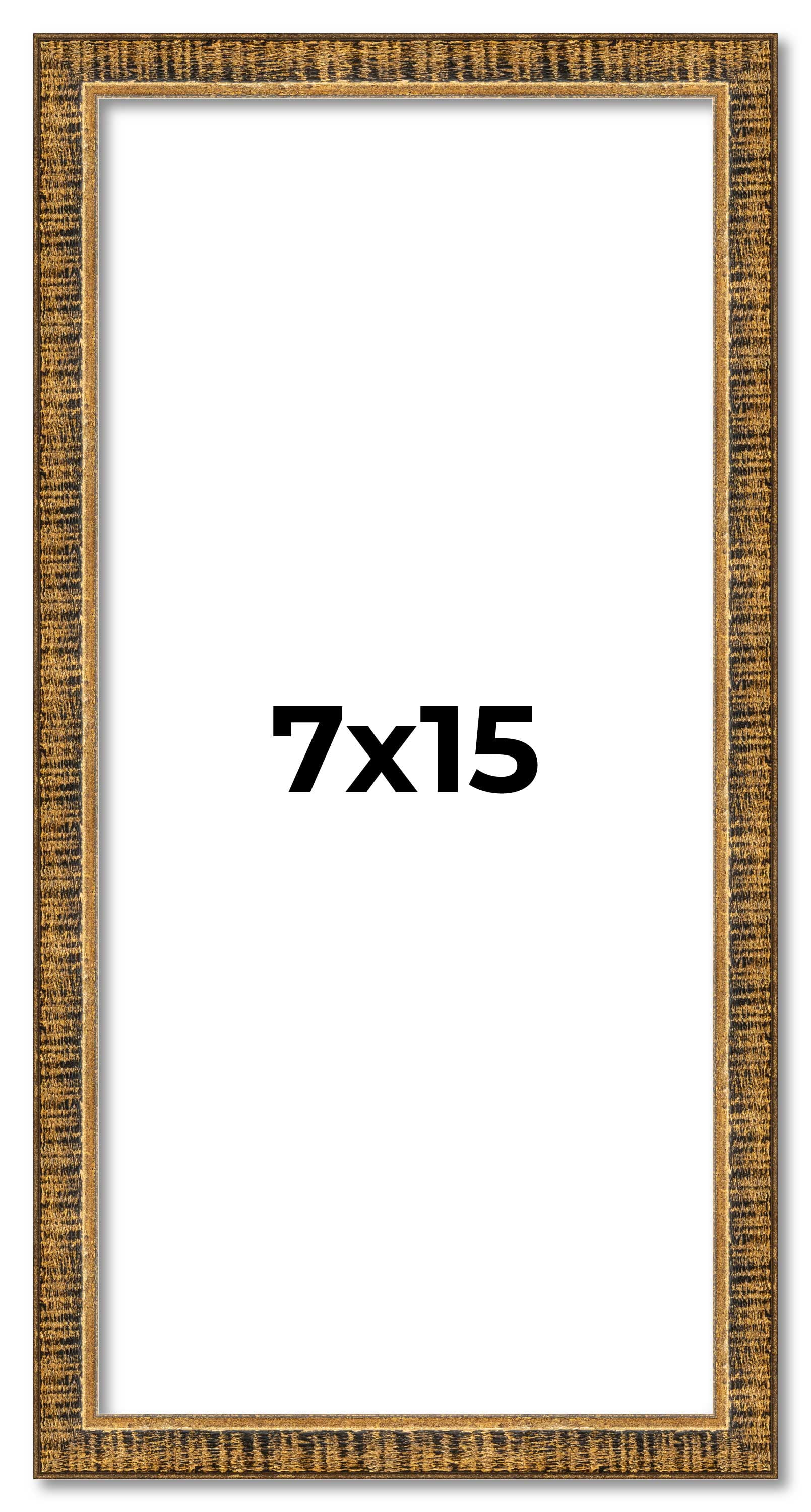 7x15 Frame Gold Kingsley Distressed Solid Wood Picture Frame Width 0.75 ...