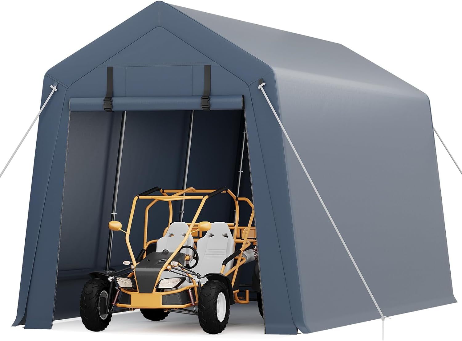 7x15 Ft Outdoor Storage Shed Portable Garage with Ventilated Roll-Up ...