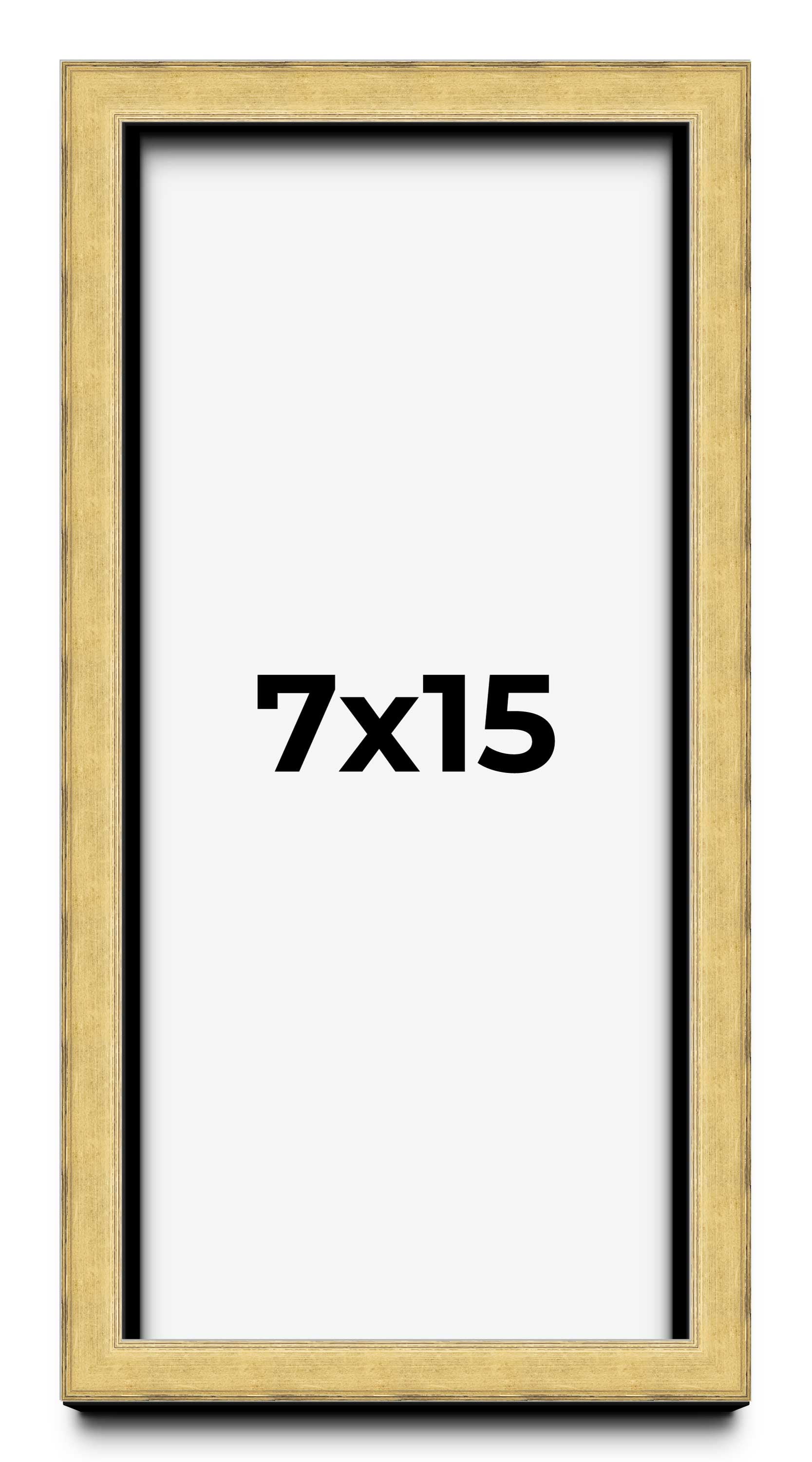 7x15 Shadow Box Frame Gold | 1.375 Inches Deep Real Wood Contemporary ...