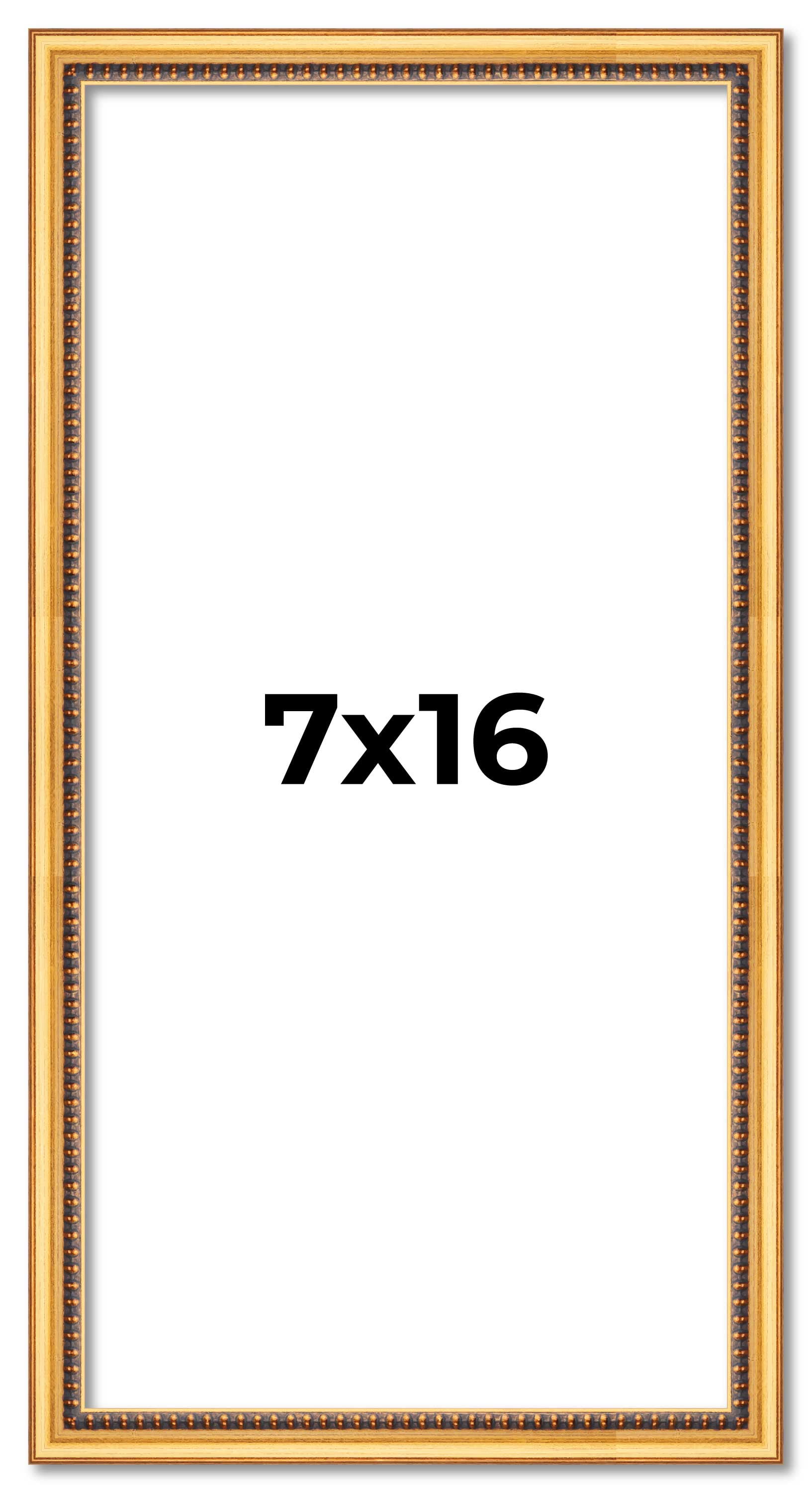 7x16 Frame Beaded Gold Solid Wood Picture Frame | 0.75 Inches Moulding ...