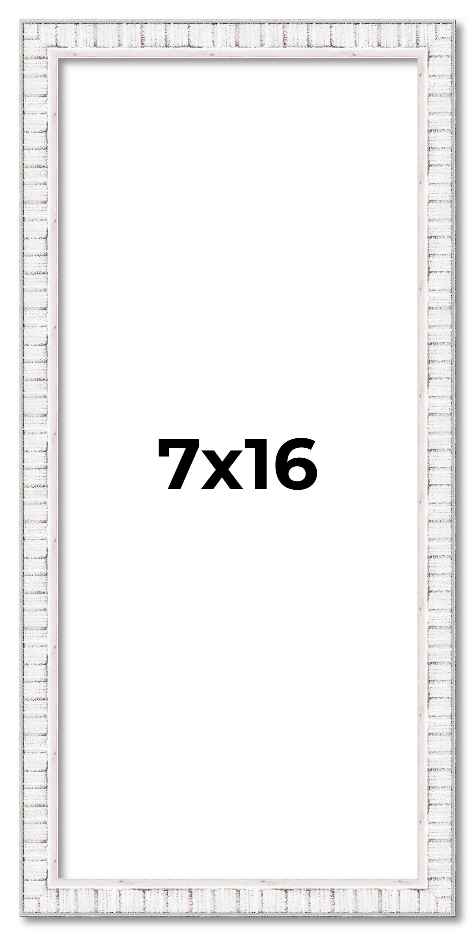 7x16 Frame White Scuffed Rustic Solid Wood Picture Frame | 0.75 Inch ...