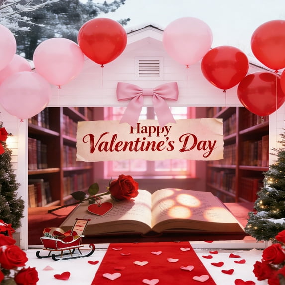 7x16ft Happy Valentines Day Garage Door Cover Hearts Gifts Happy ...