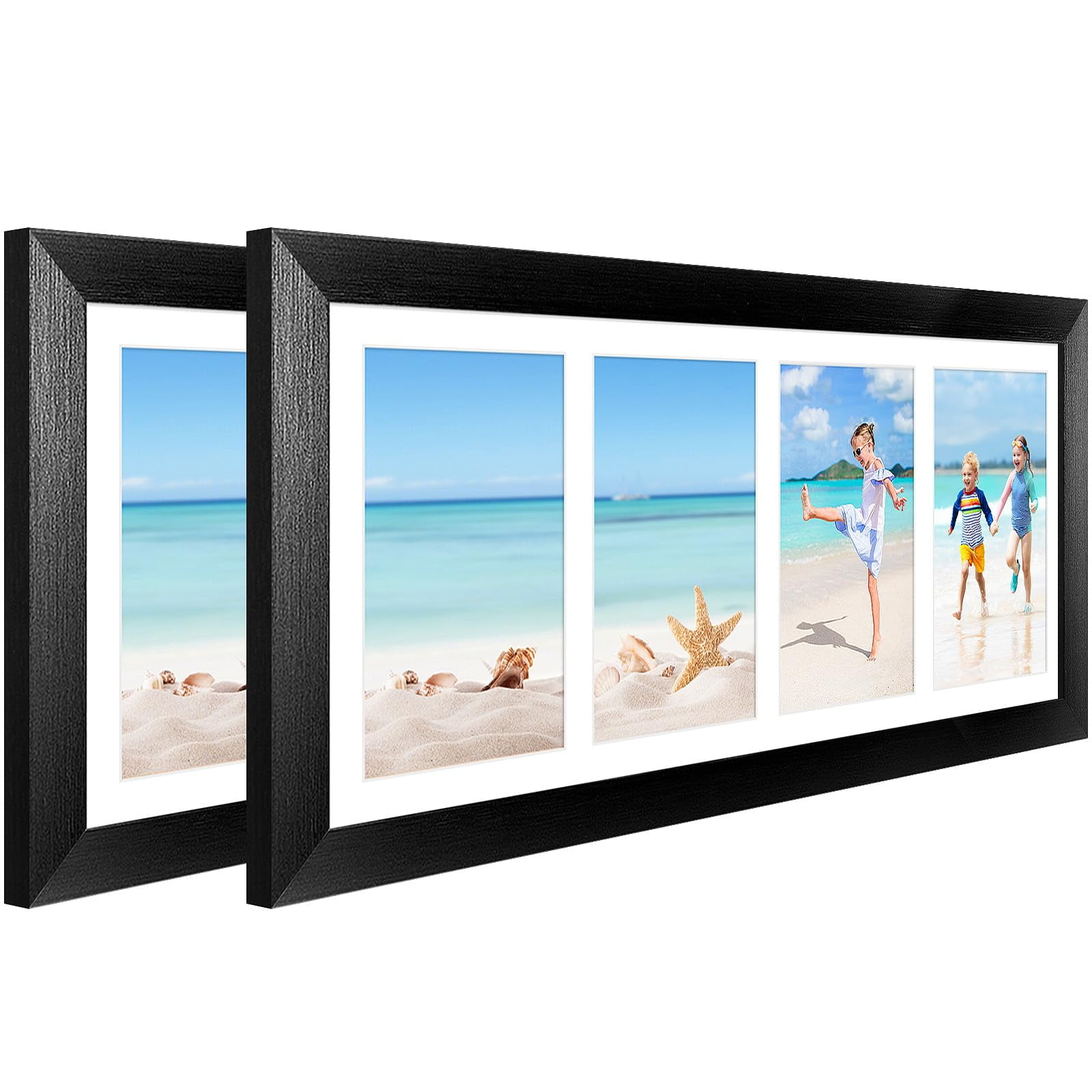 7x17 Collage Frame 4 Openings for 4x6 Pictures, Multi Picture Frame ...