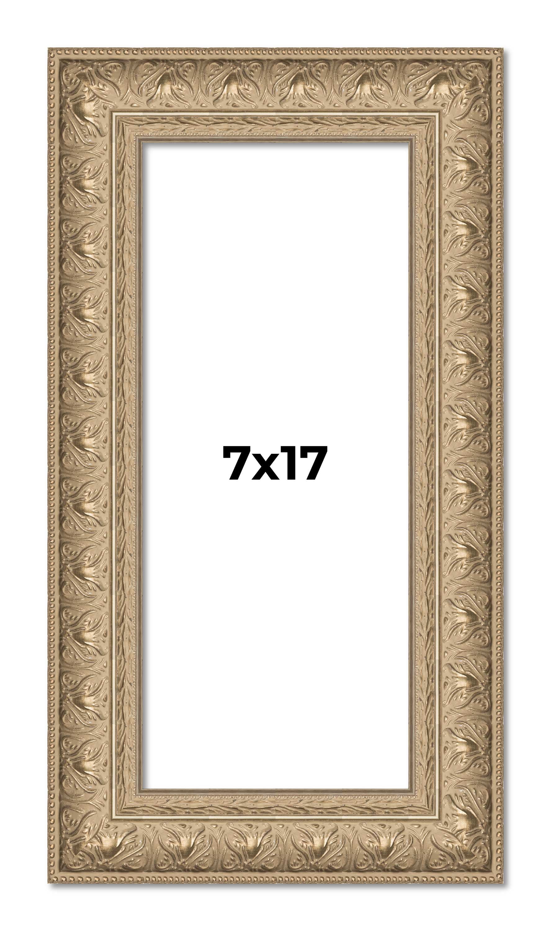 7x17 Frame Ornate Silver Beaded Solid Wood Picture Frame Width 2.5 ...