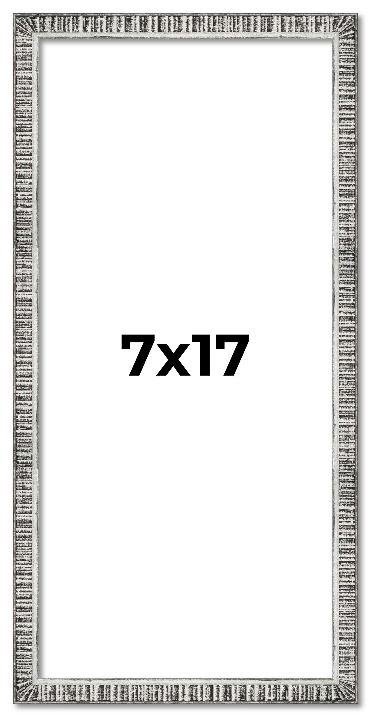 7x17 Frame Silver Grey Distressed Solid Wood Picture Frame | 0.75 Inch ...