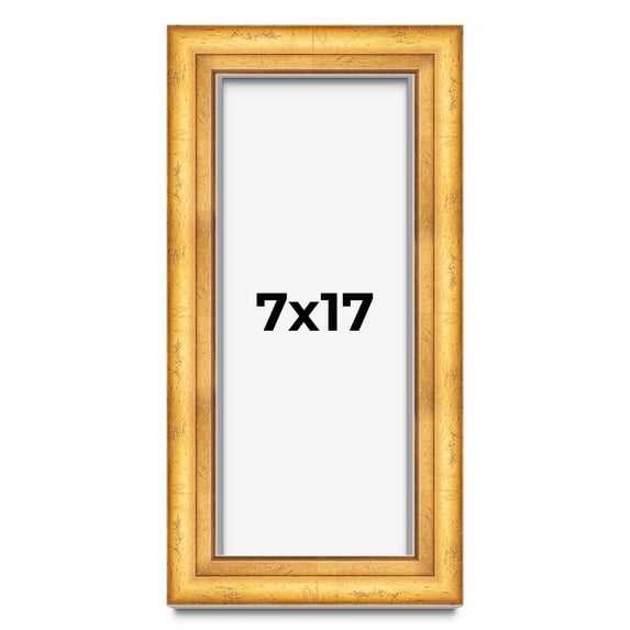 7x17 Shadow Box Frame Gold | 1.75 Inches Deep Real Wood Traditional ...