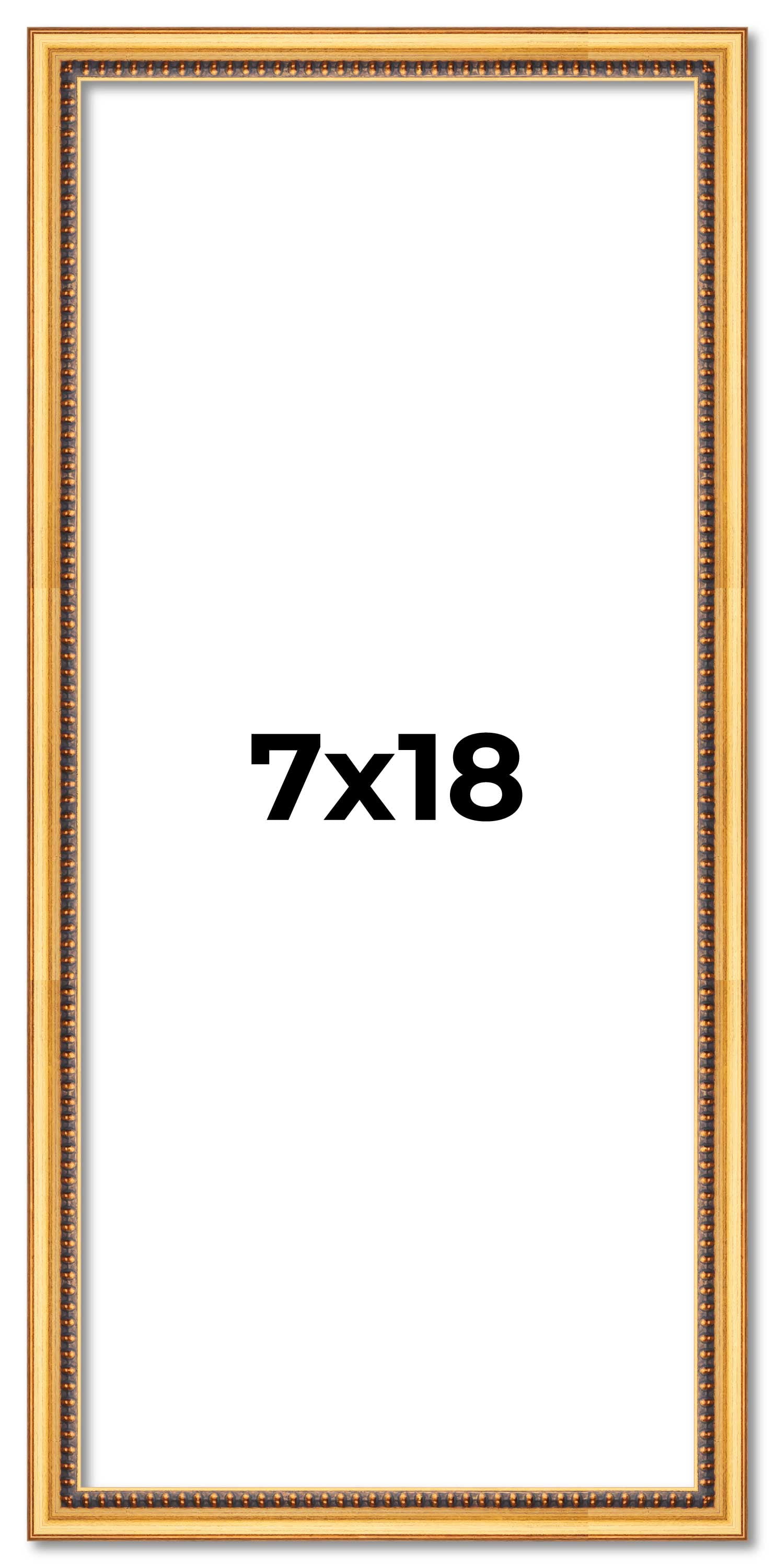 7x18 Frame Beaded Gold Solid Wood Picture Frame | 0.75 Inches Moulding ...