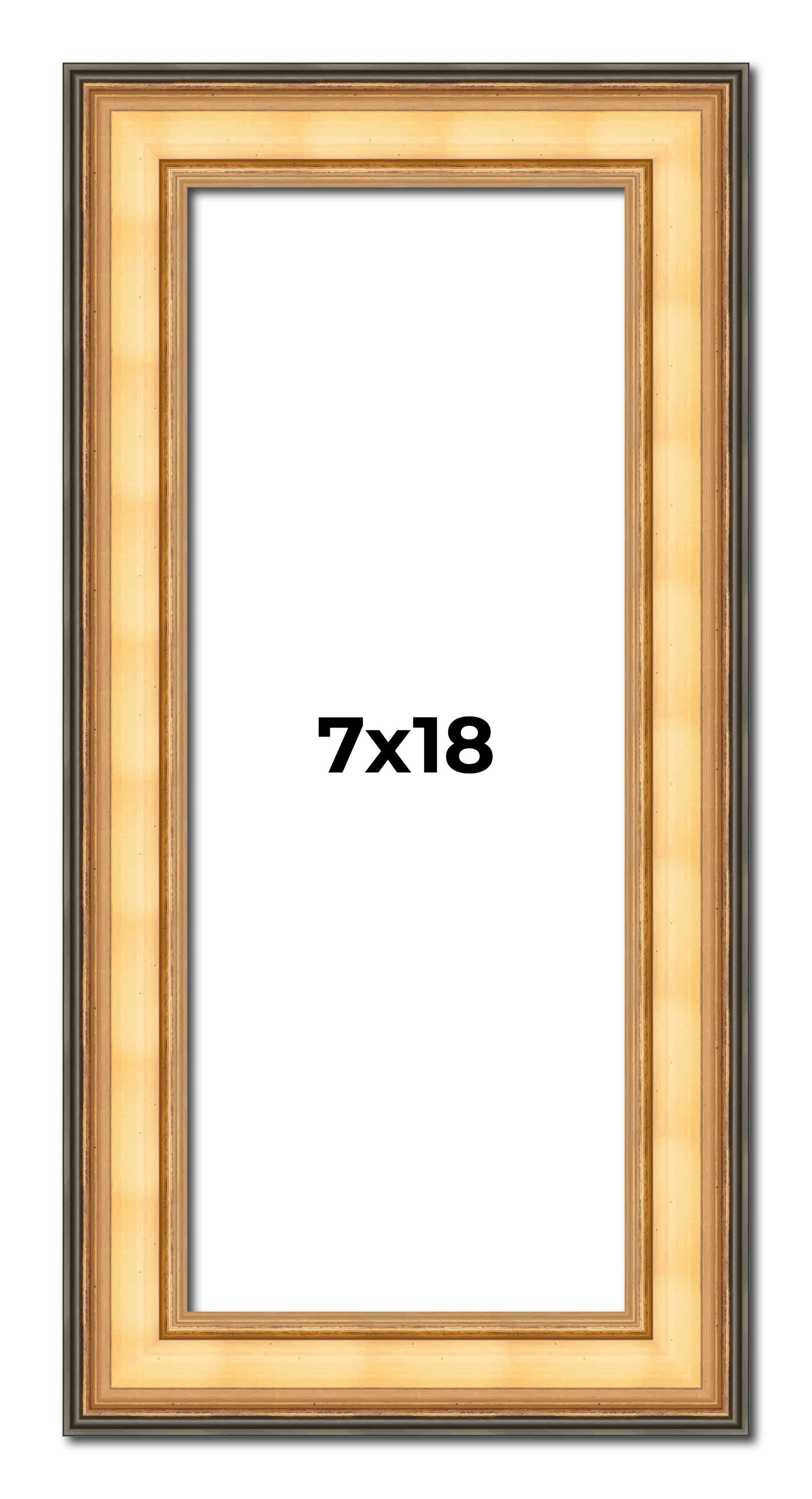 7x18 Frame Gold Plein Aire Solid Wood Picture Frame Width 2 Inches ...