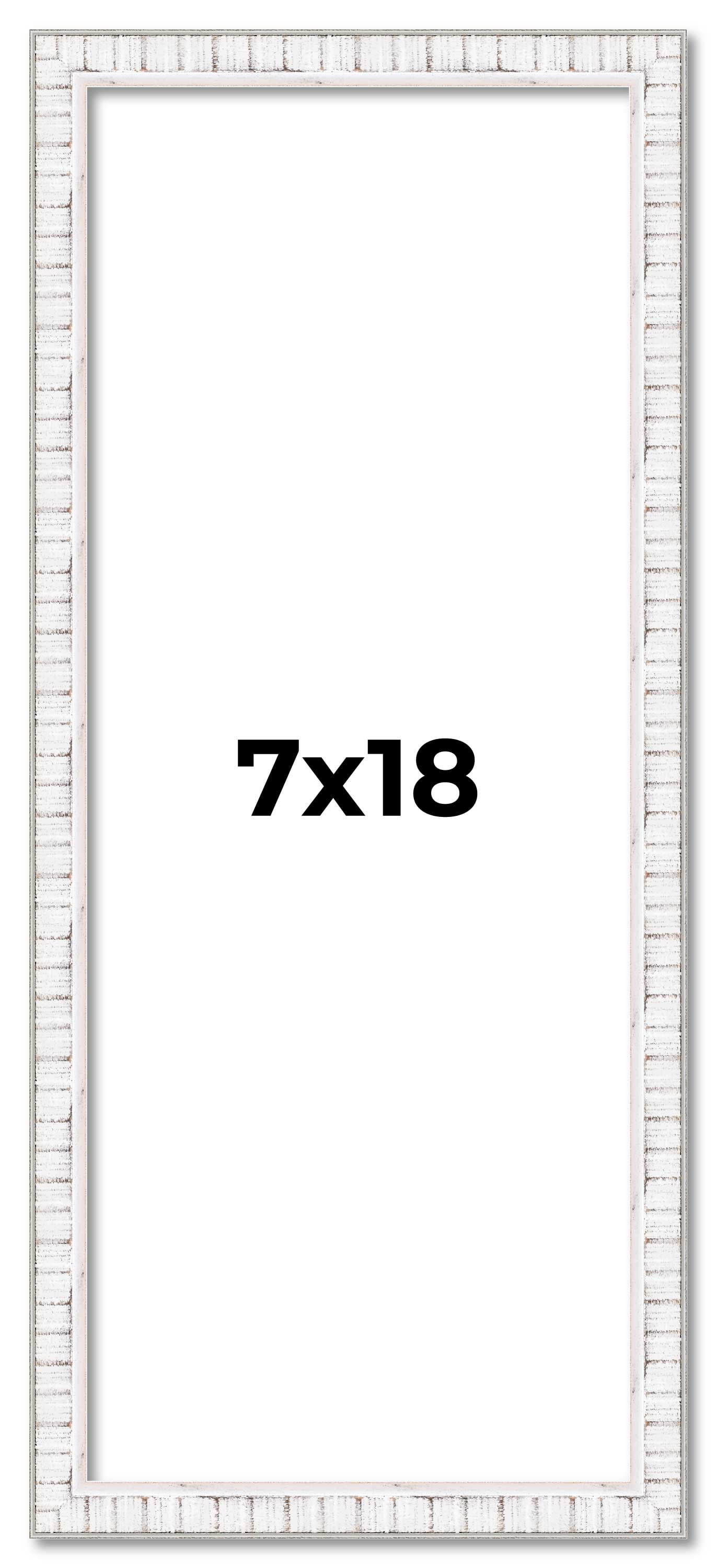 7x18 Frame White Scuffed Rustic Solid Wood Picture Frame | 0.75 Inch ...