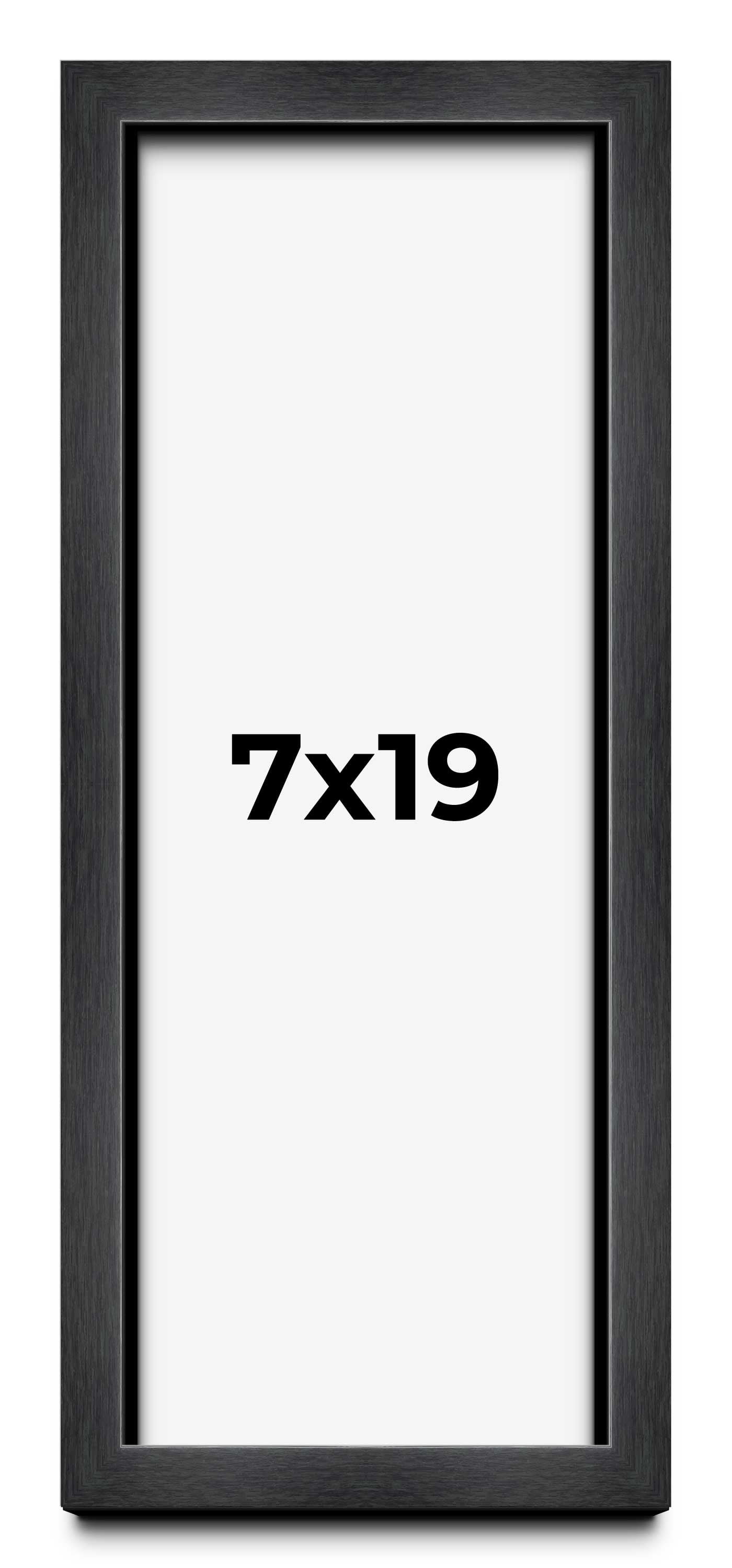 7x19 Frame Black Charcoal Grey Wood Textured Picture Frame | 0.75 Inch ...